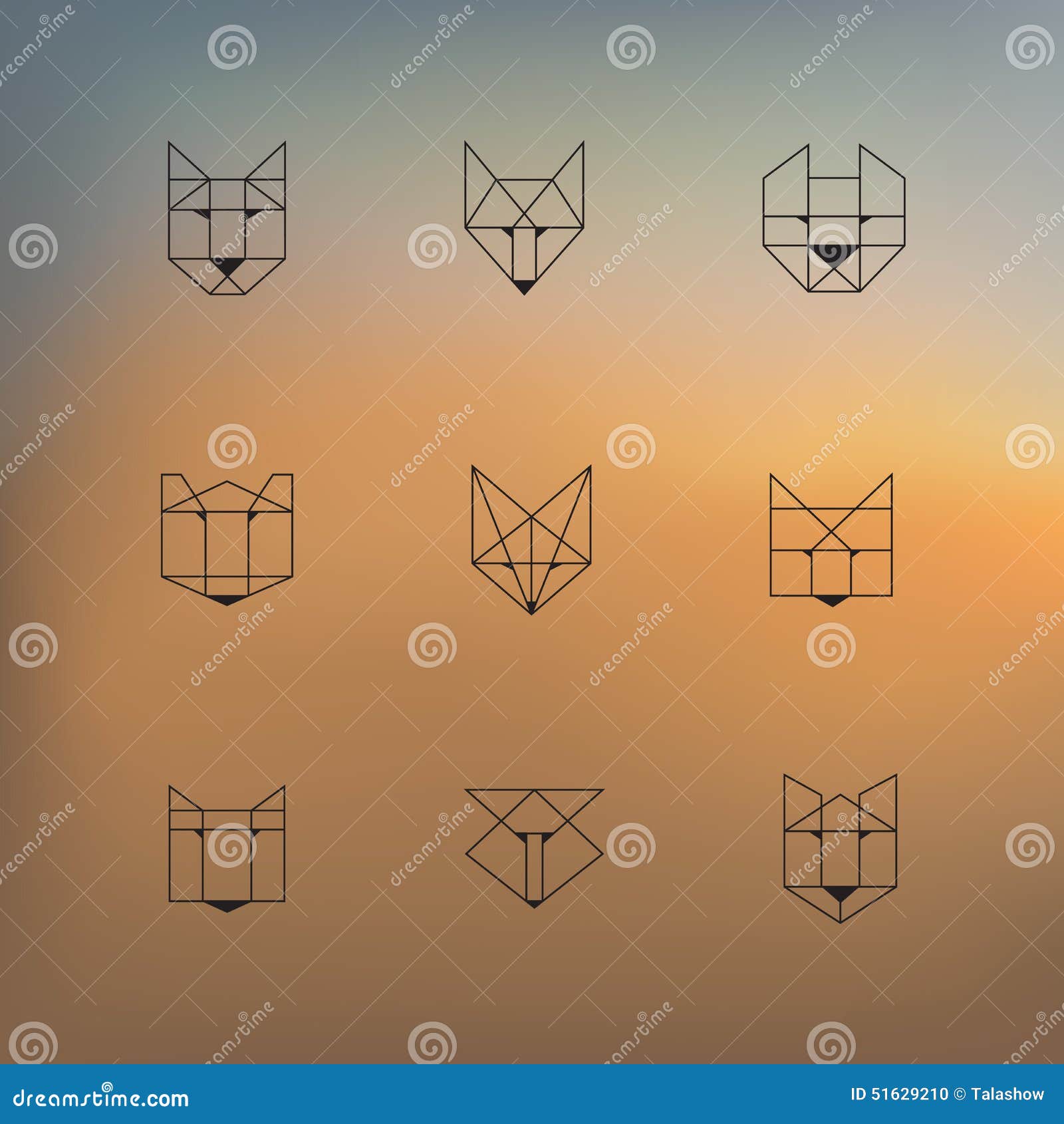 Geometric Animals Silhouettes Cartoon Vector | CartoonDealer.com #63093385