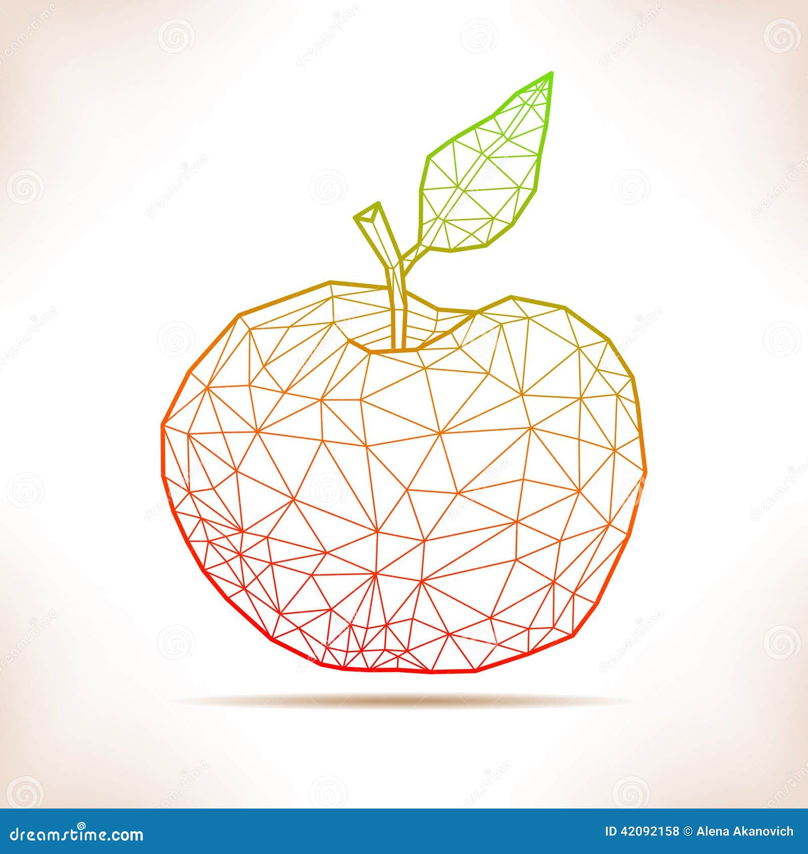 Geometric apple. stock vector. Illustration of fruit - 42092158