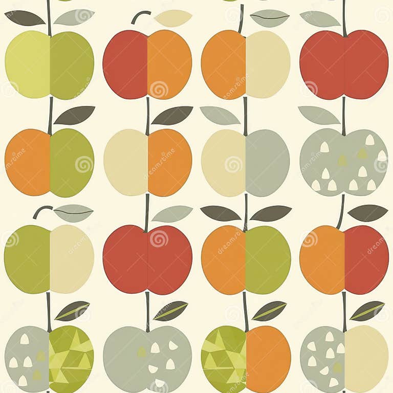 Geometric Apple Patterns in Warm Tones for Modern Design Stock Photo ...