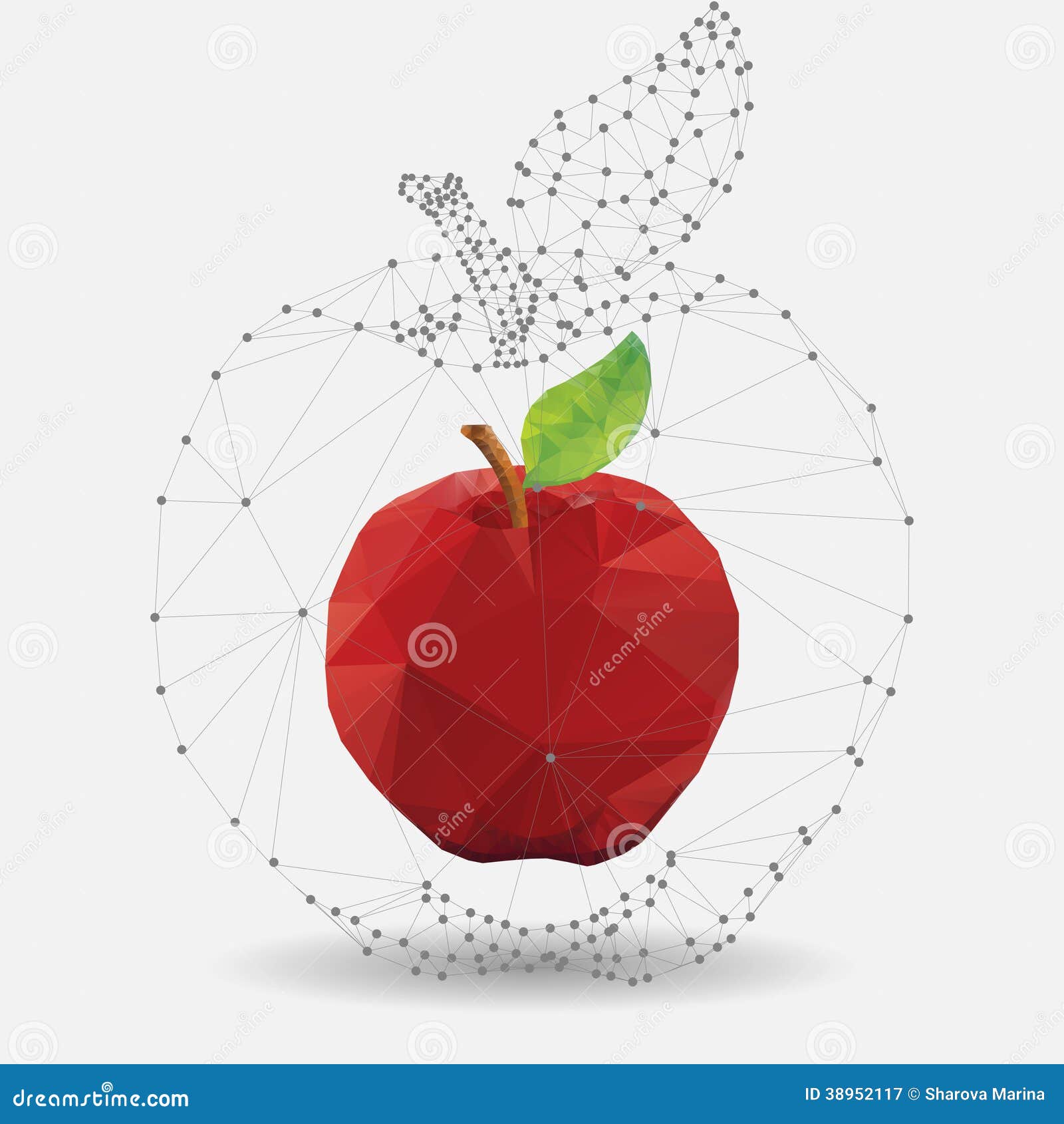 Geometric apple stock vector. Illustration of abstract - 38952117