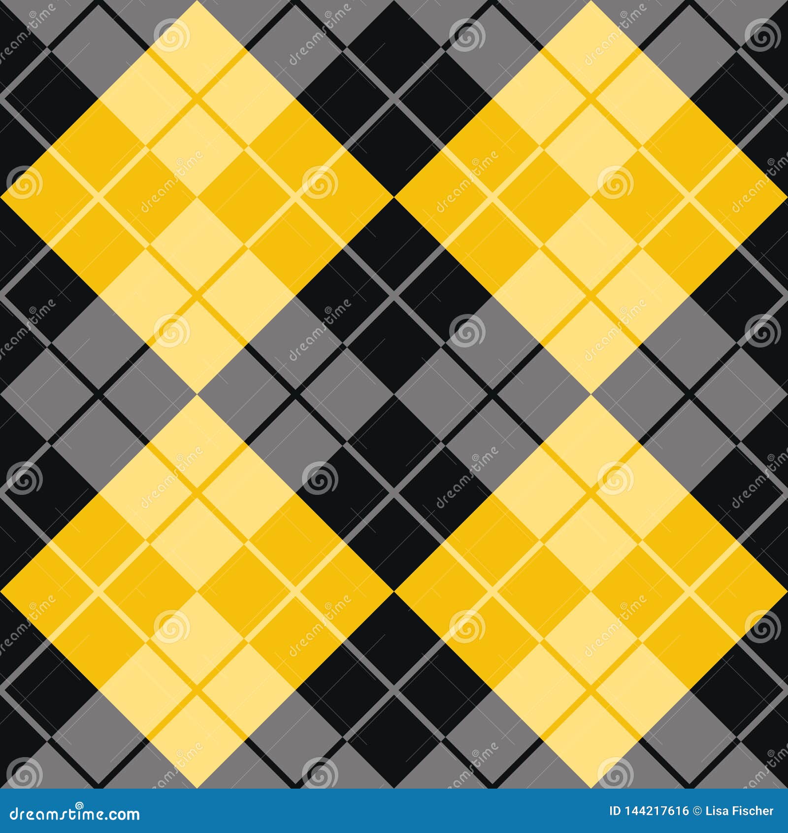 Argyle Pattern in Yellow and Black Stock Vector - Illustration of color ...