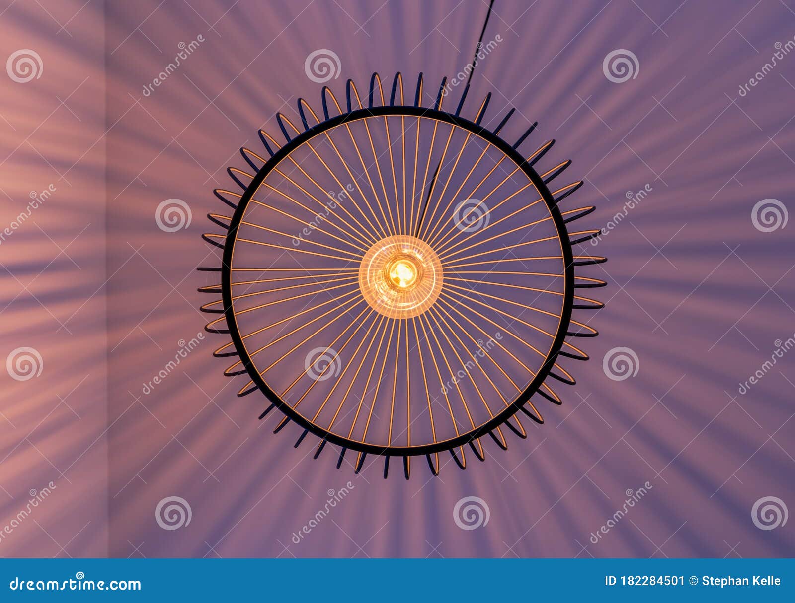 Geometric Arranged Light Rays of a Lamp Excactly Photographed Vertical ...