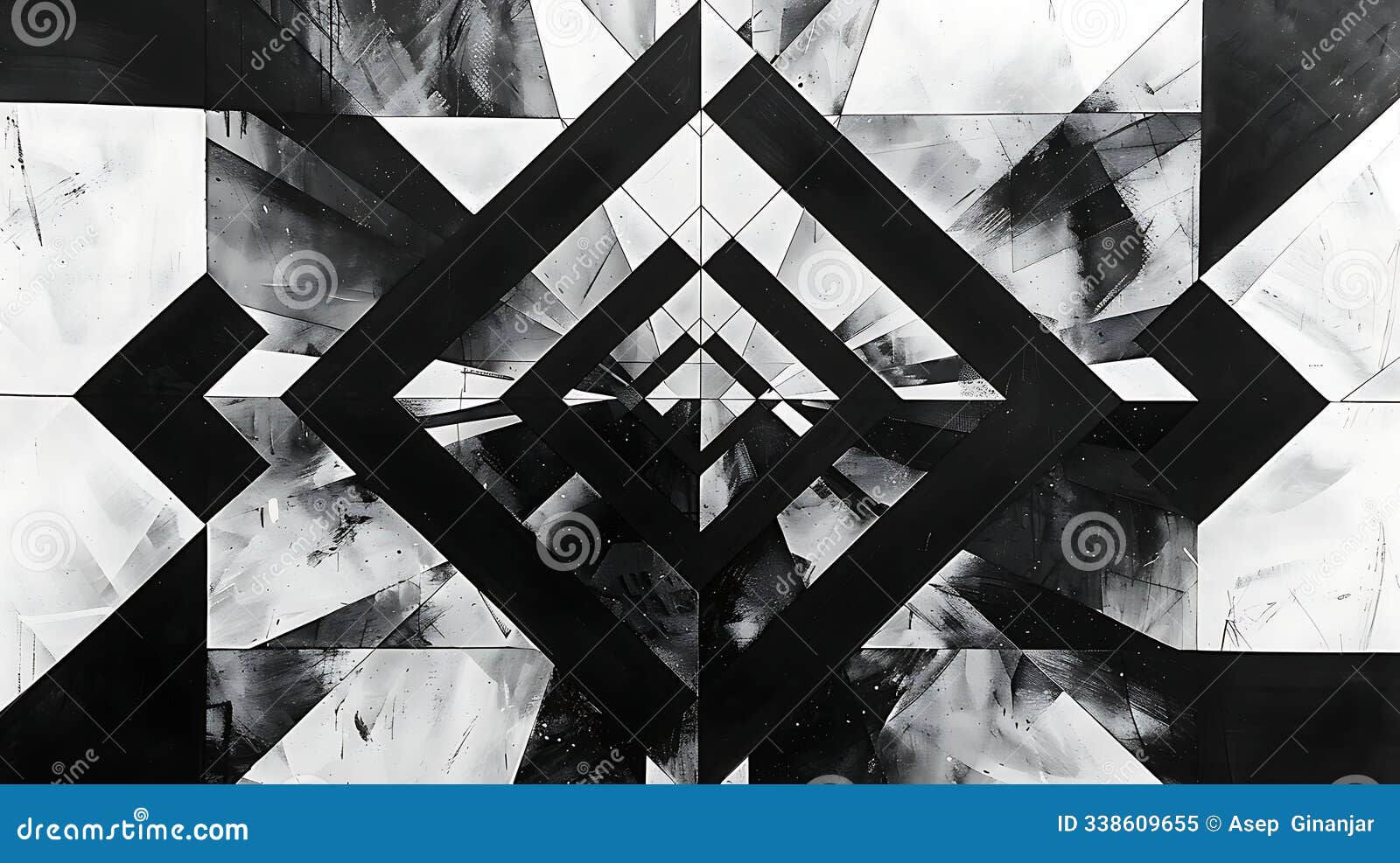 Geometric Art with Black and White Contrast Stock Illustration ...