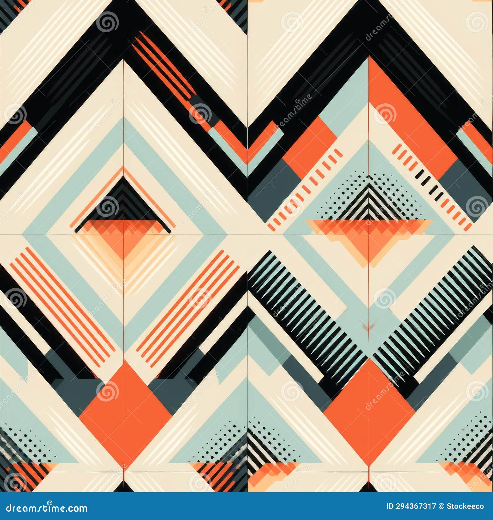Geometric Art Deco Futurism: Bold Patterns for Surface Printing Stock ...