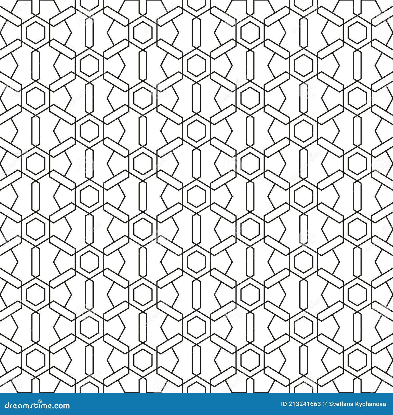 Geometric Asian Outline Pattern Black on White Stock Vector ...