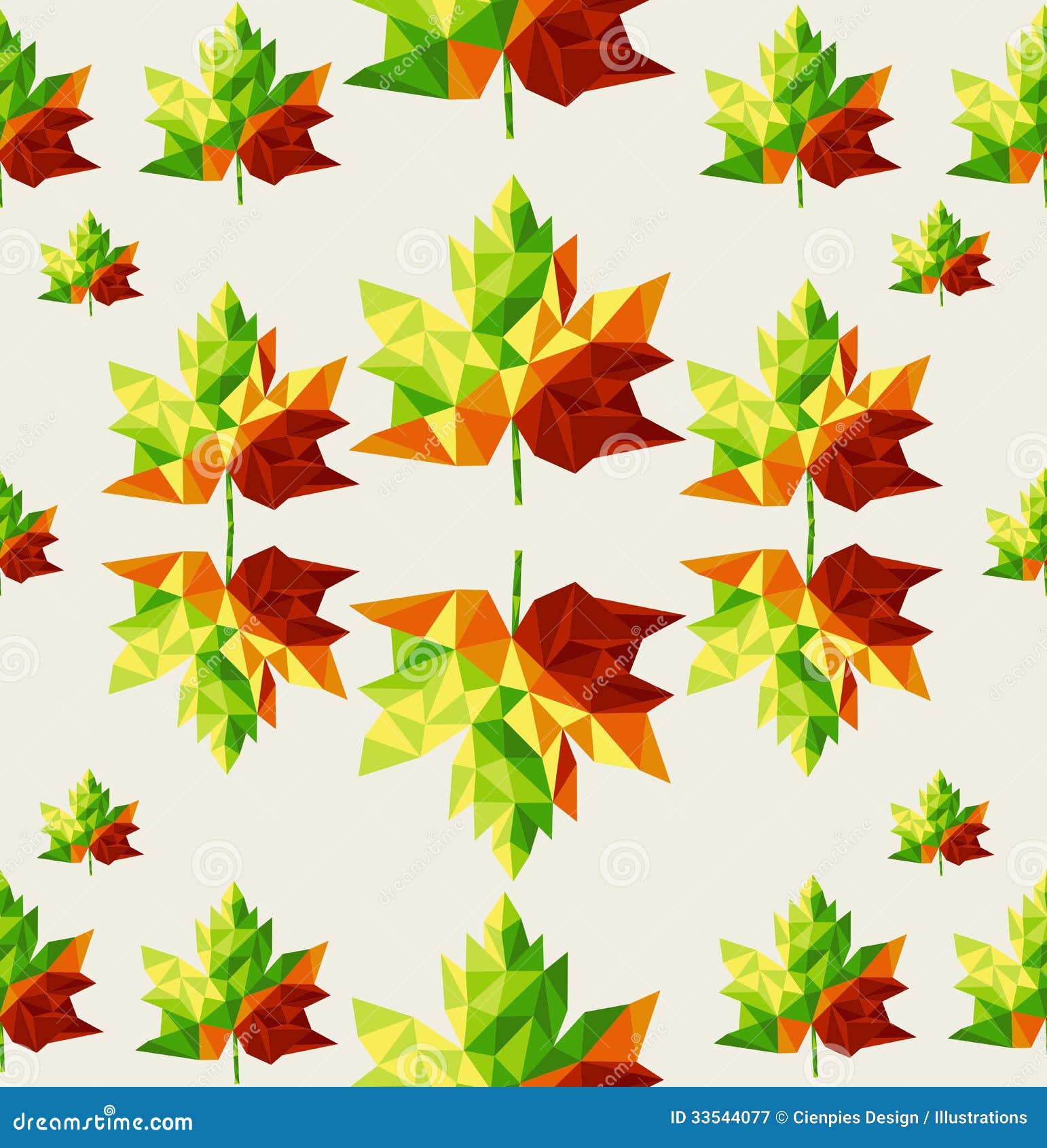 Geometric Autumn Leaves Seamless Pattern Backgroun Stock Vector ...