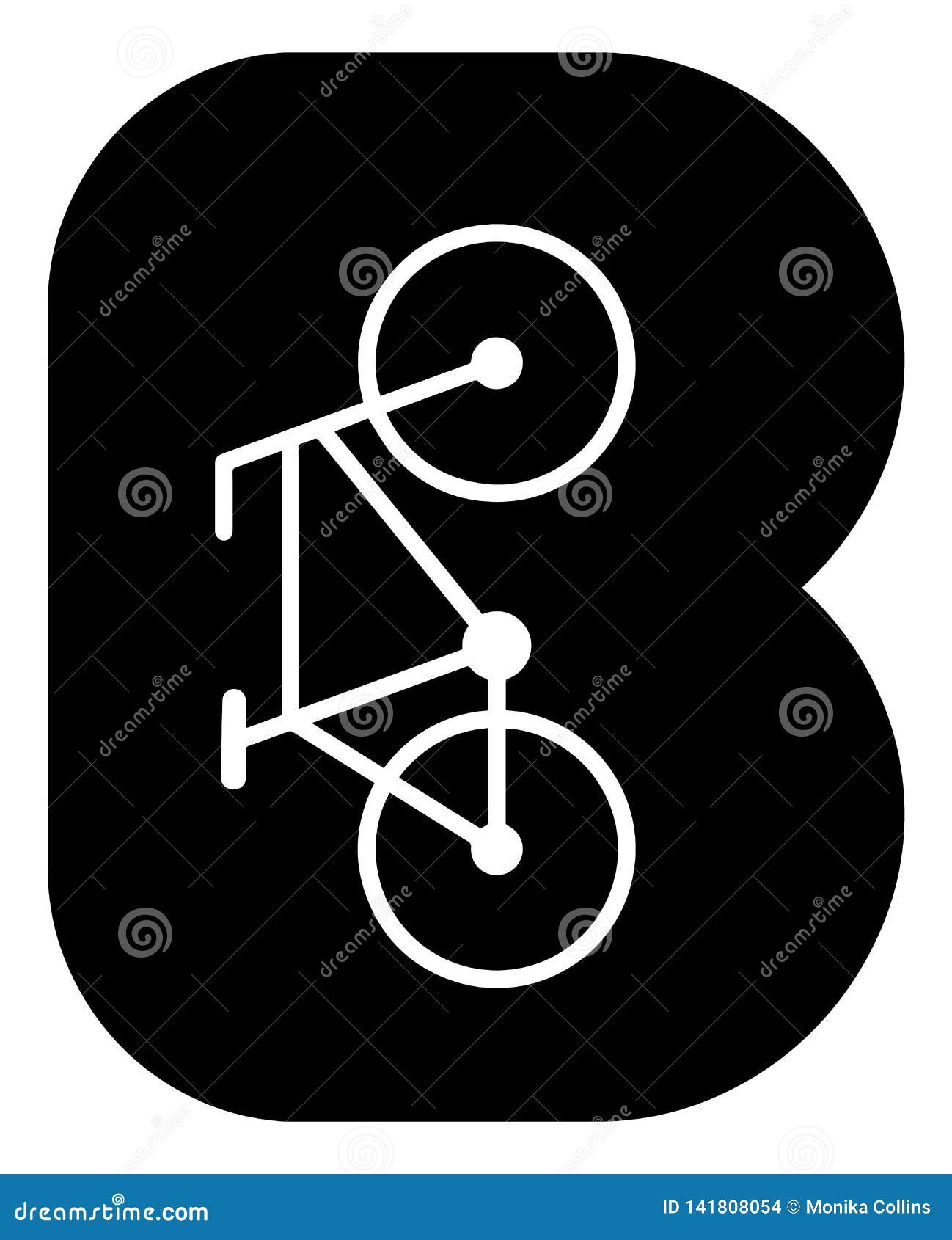 B for Bike with pattern stock vector. Illustration of vintage - 141808054
