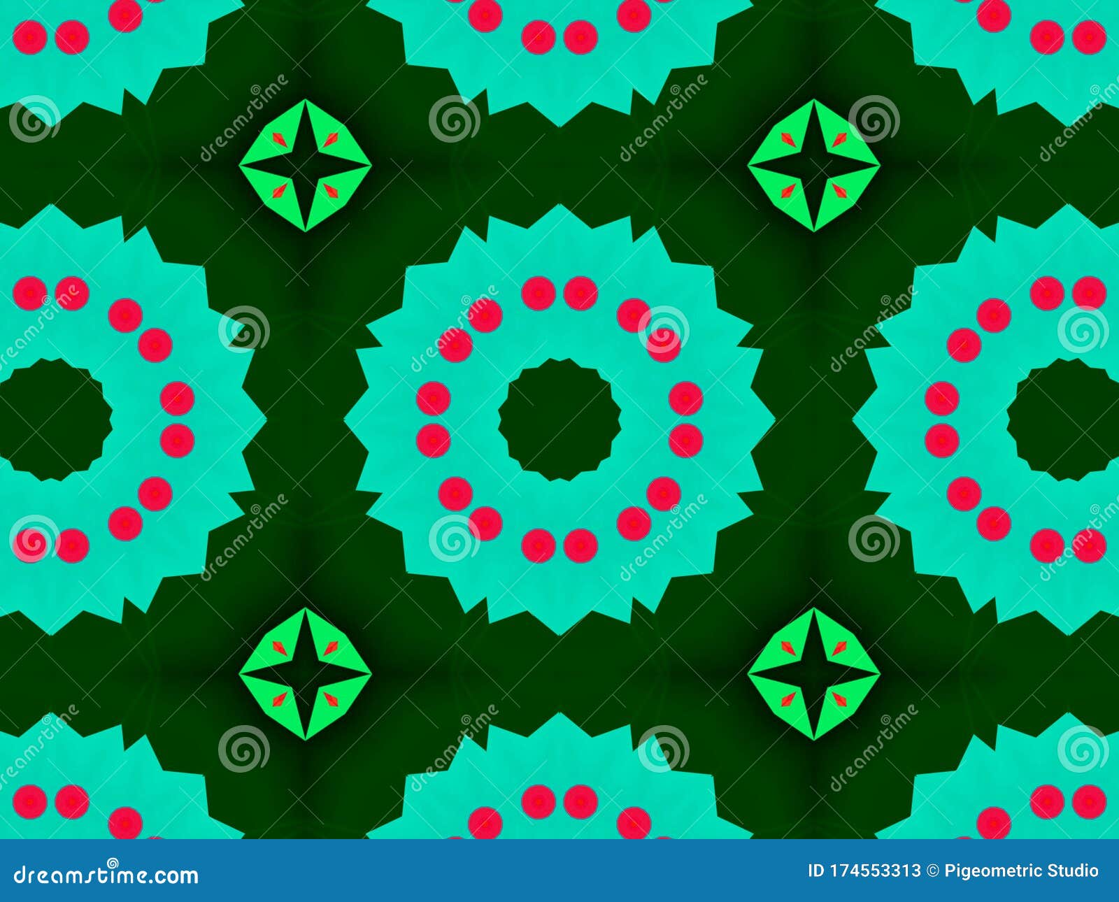 Geometric Background with Abstract Fractal Pattern Made of Colorful ...
