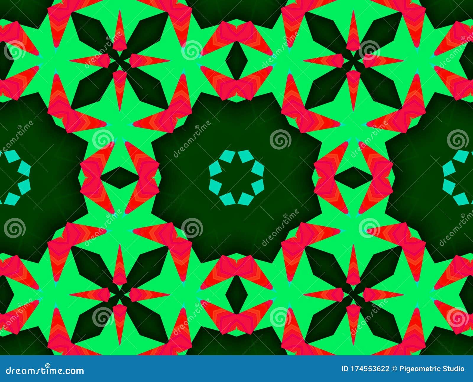Geometric Background with Abstract Fractal Pattern Made of Colorful ...