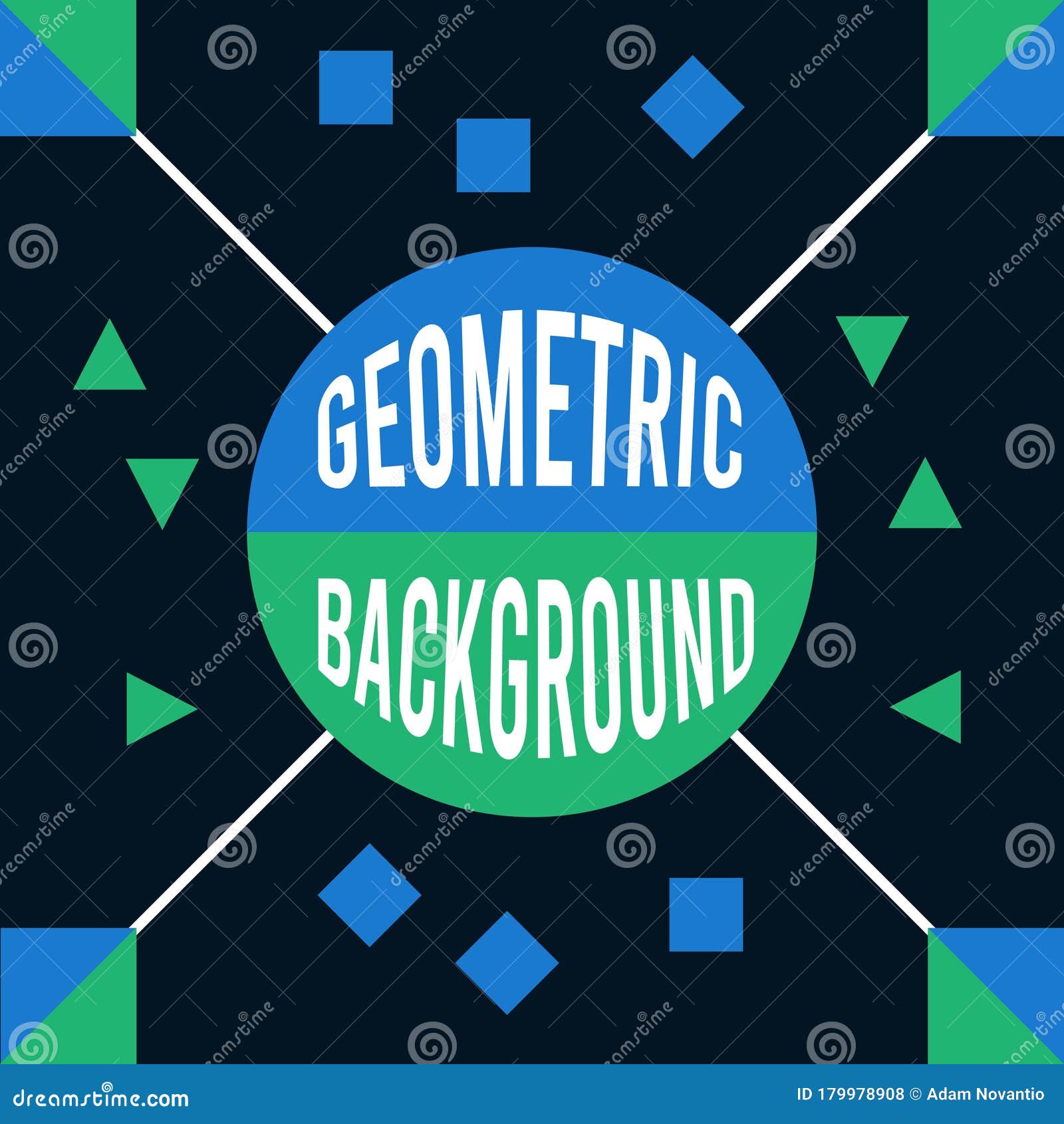 Geometric Background Blue Green Square Triangle Stock Vector ...