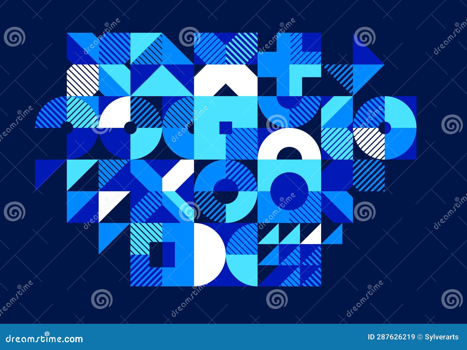 Geometric Background Composition Over Dark, Vector Geometrical Abstract ...