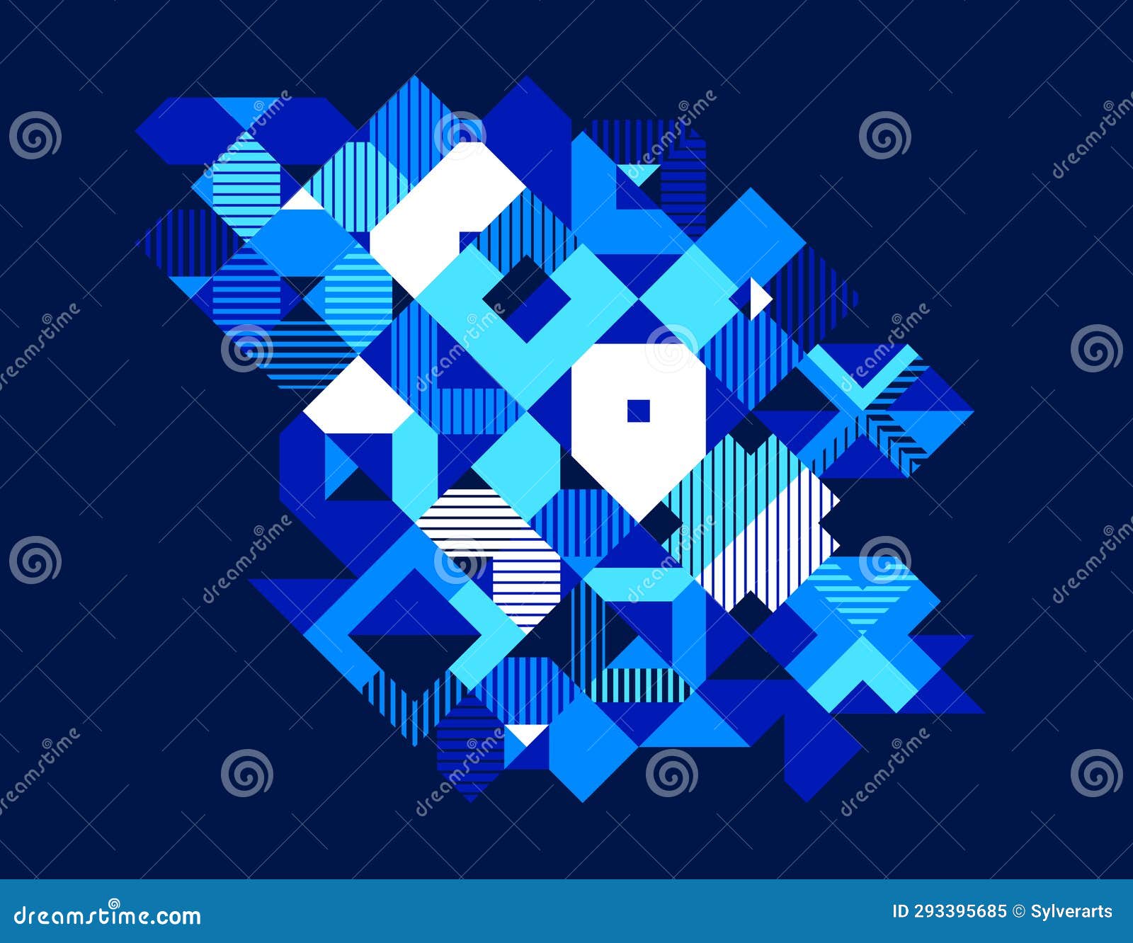 Geometric Background Composition Over Dark, Vector Geometrical Abstract ...