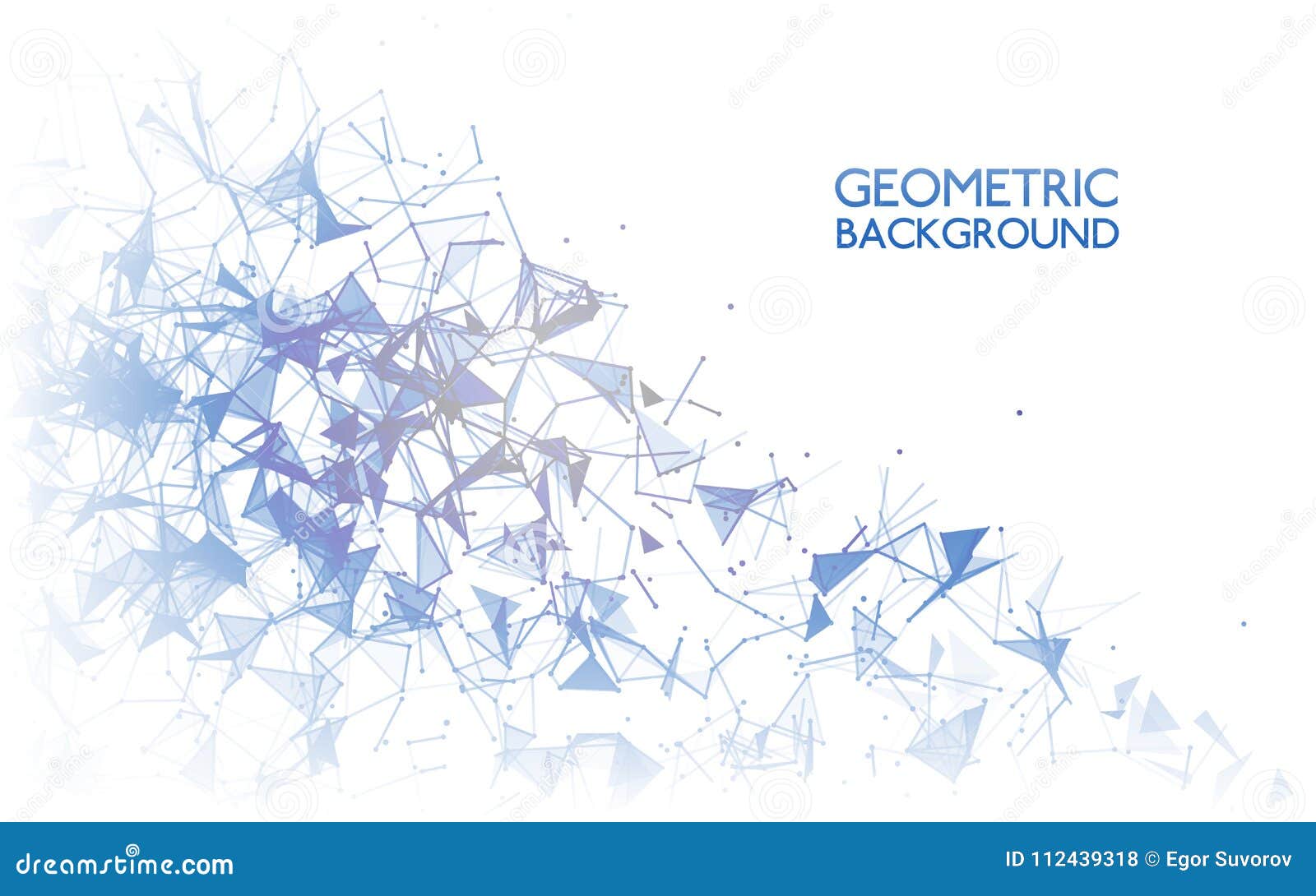 Abstract Connections Lines And Polygons On White Background. Cartoon ...