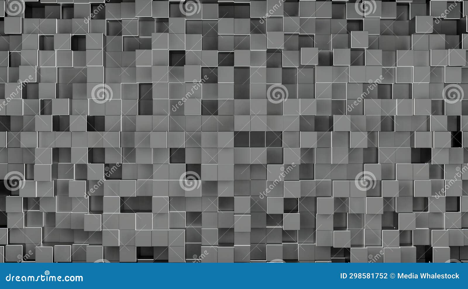 Geometric Background with Cubic Monochrome Wall. Design. Flickering ...