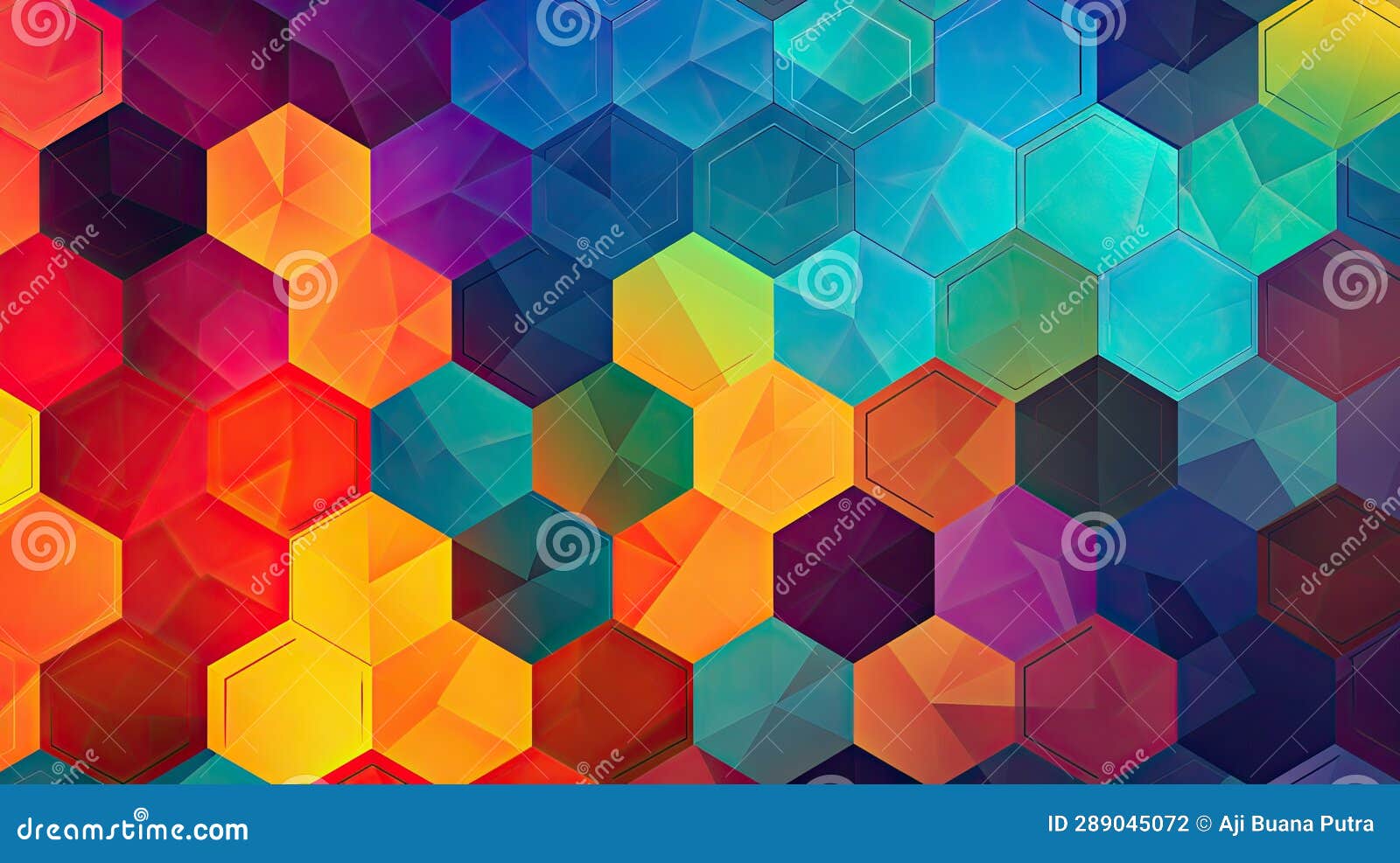 Geometric Background Design with a Hexagonal Pattern Composed of Bright ...