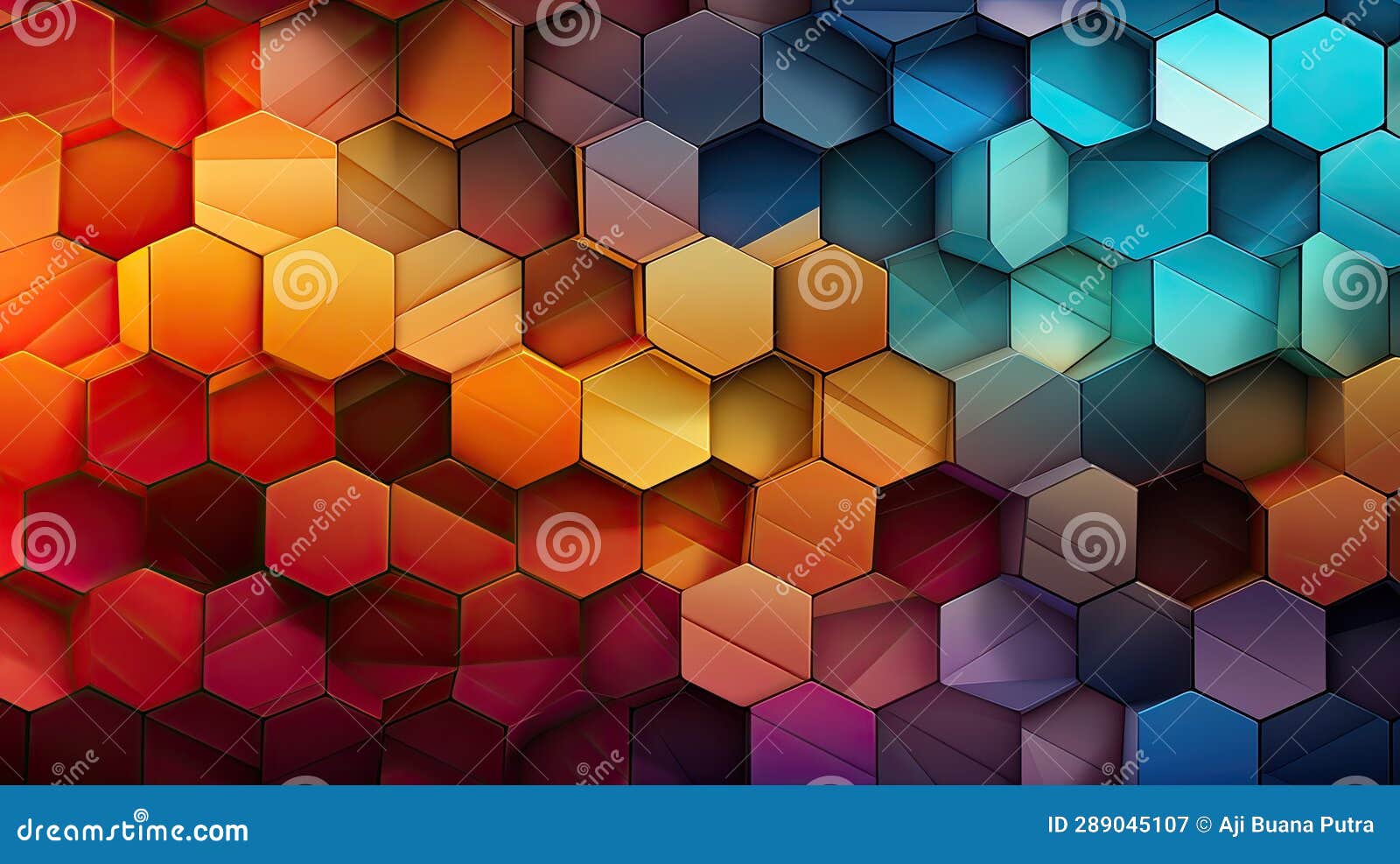 Geometric Background Design with a Hexagonal Pattern Composed of Bright ...