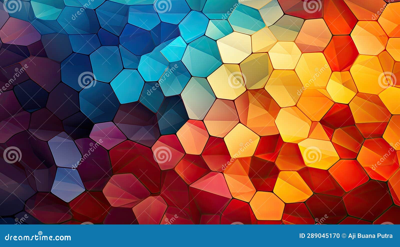 Geometric Background Design with a Hexagonal Pattern Composed of Bright ...