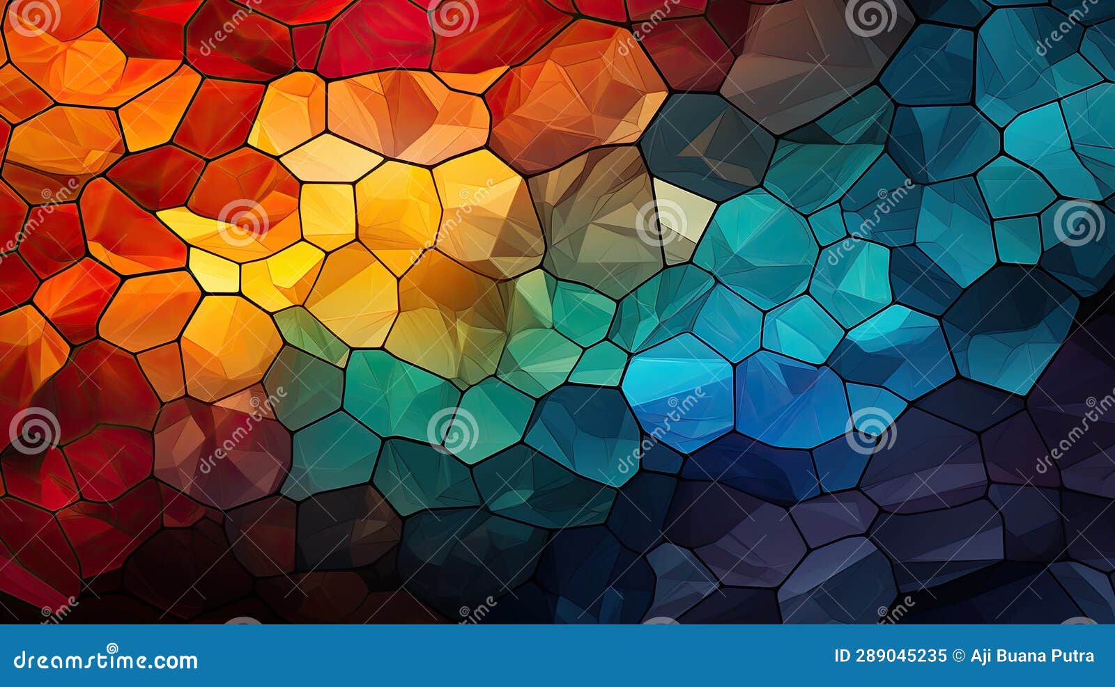 Geometric Background Design with a Hexagonal Pattern Composed of Bright ...