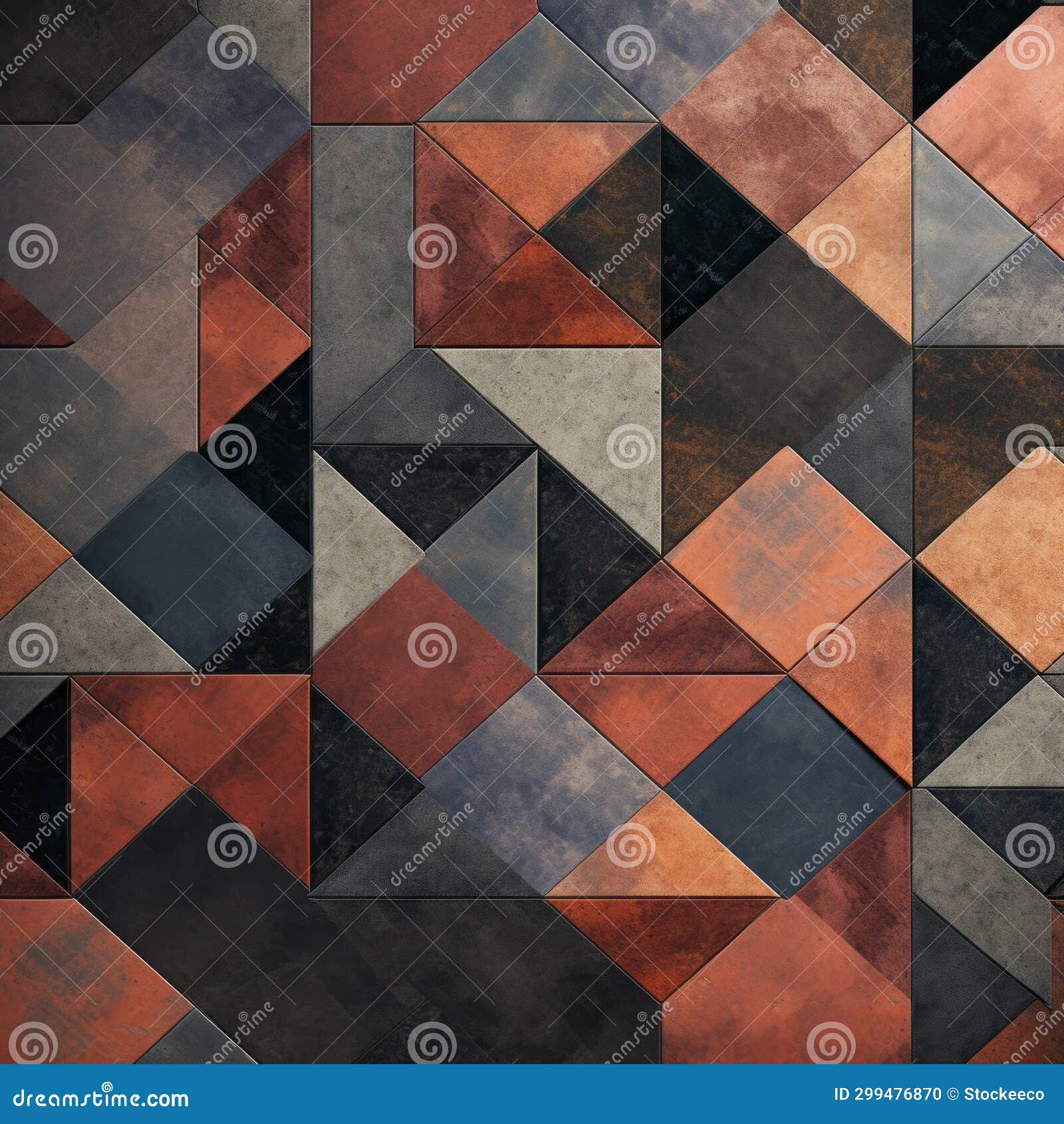 Stunning Metal Triangle Pattern Wall Hangings in Terracotta Style Stock ...