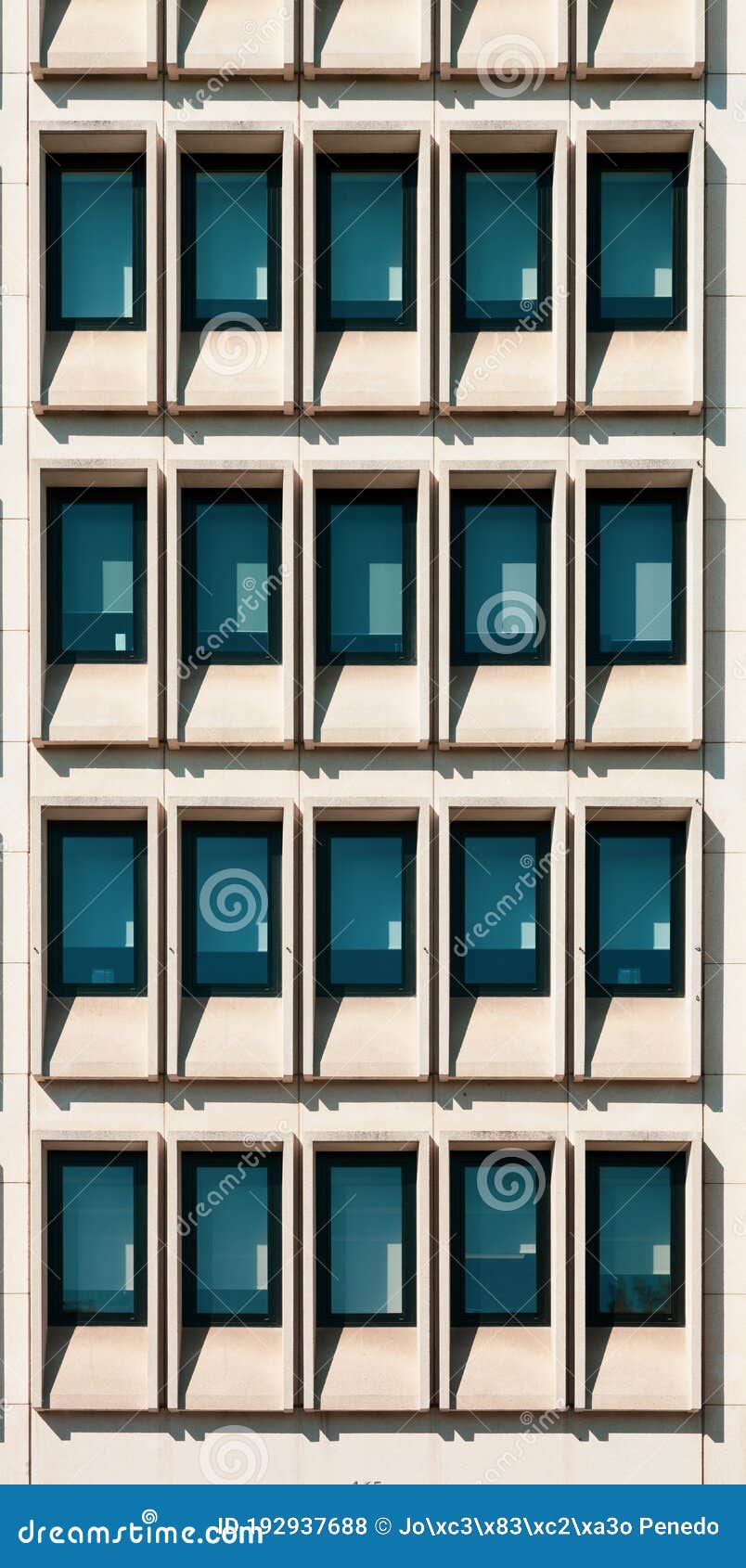 Geometric Background with Four Rows of Windows Stock Photo - Image of ...