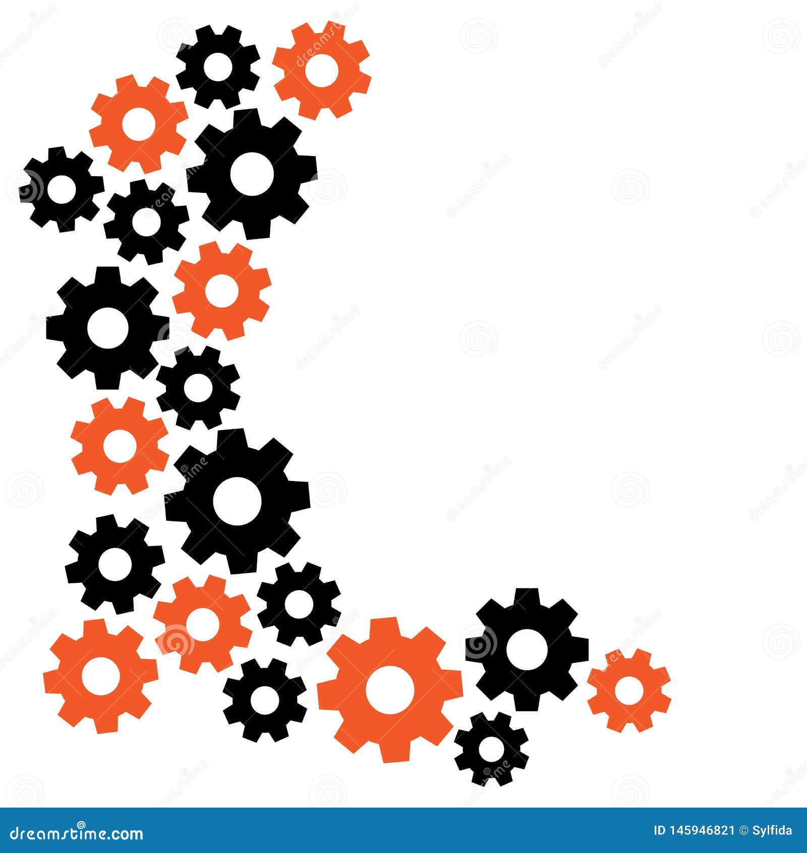Geometric Background with Gears, Frame for Your Text, Orange and Black ...