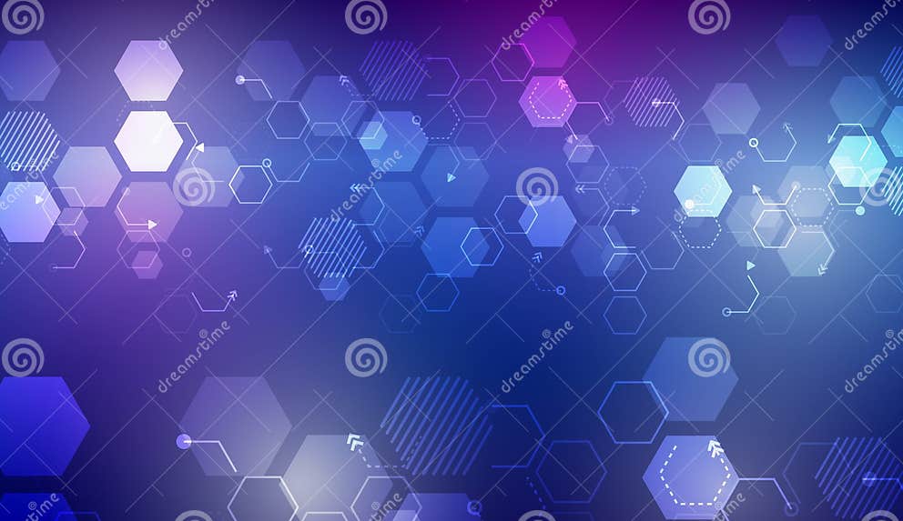 Geometric Background with Hexagonal and High-tech Elements for ...
