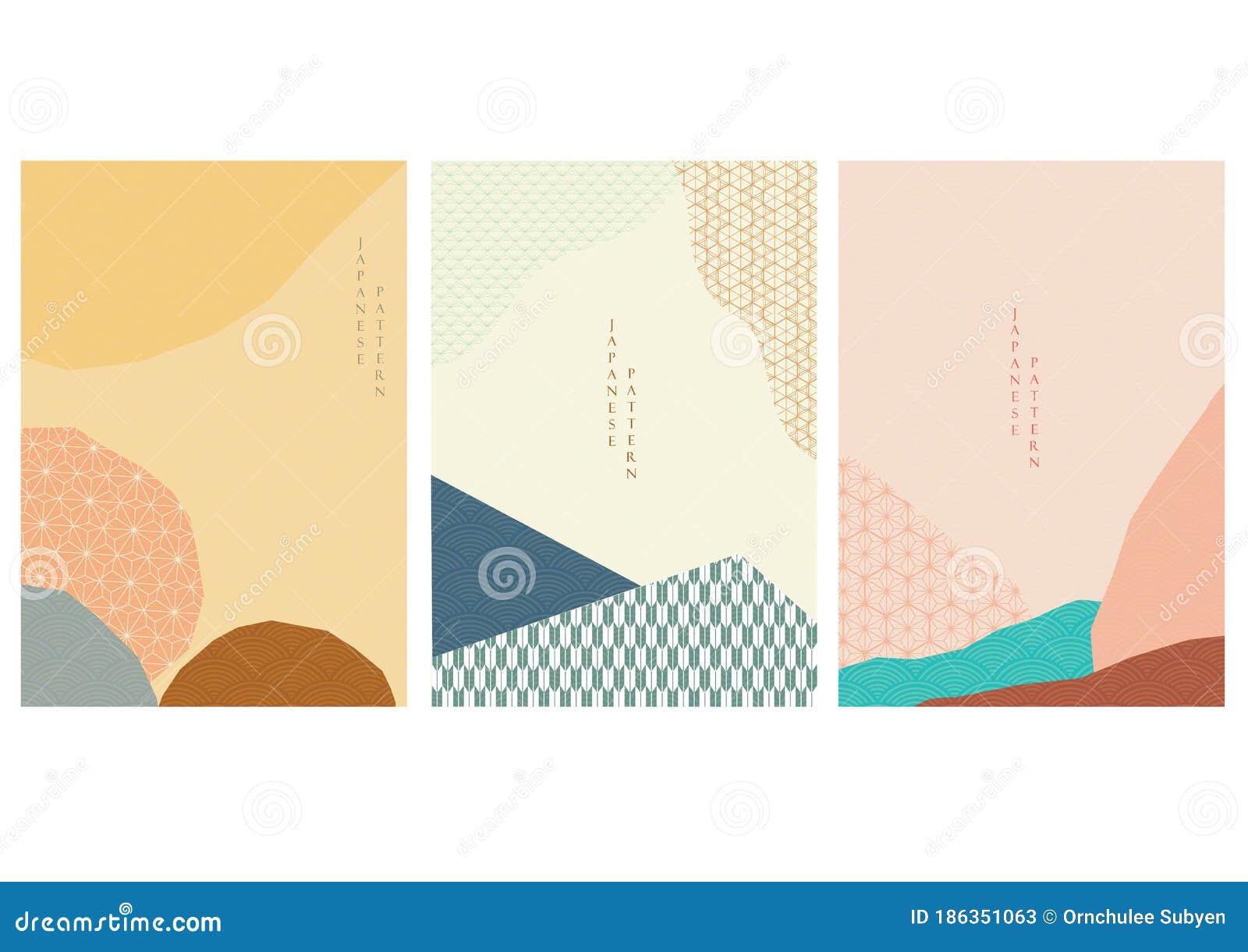 Geometric Background with Japanese Pattern Vector. Abstract Elements in ...