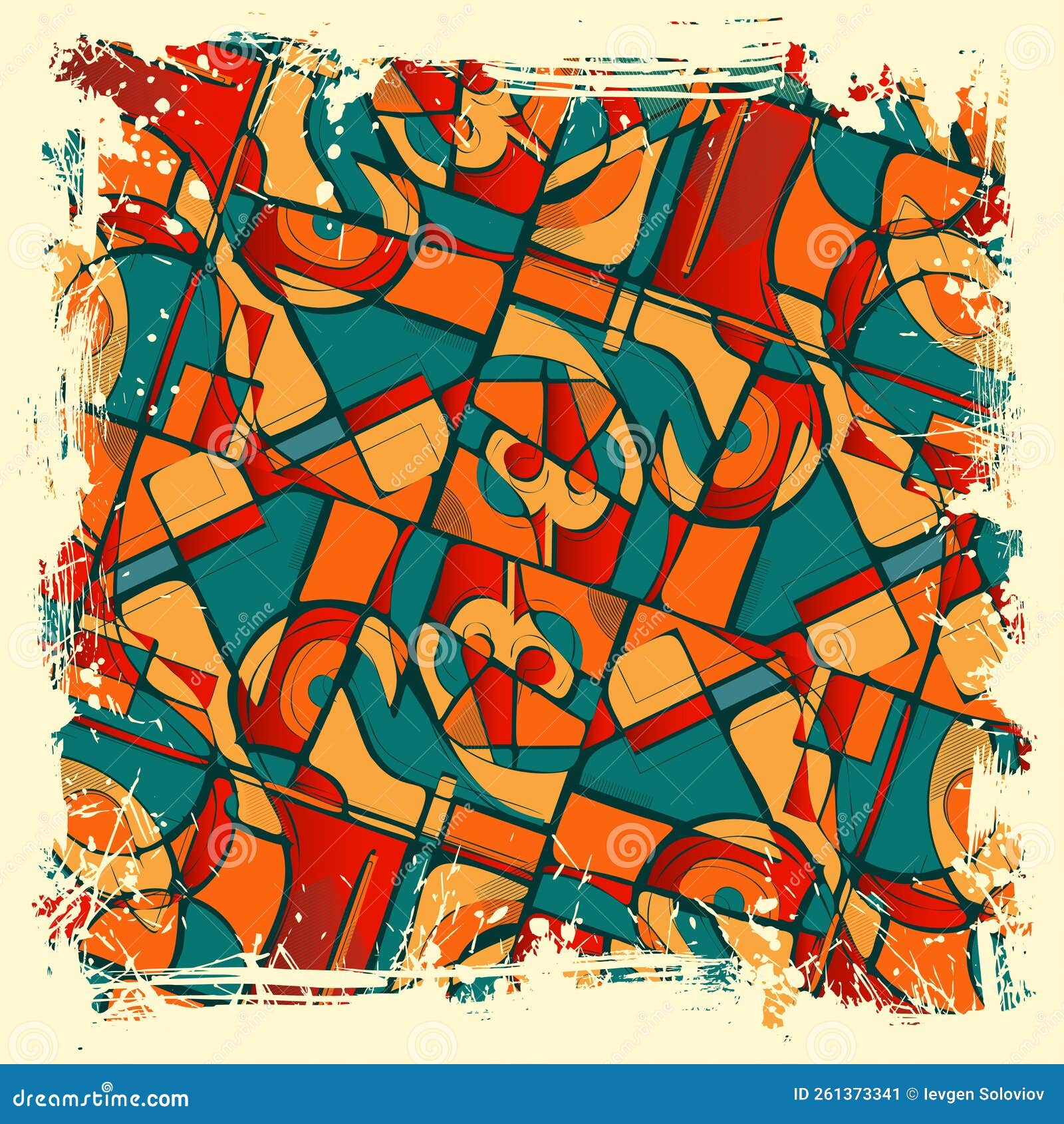 Geometric Background with Outline Frame Stock Vector - Illustration of ...