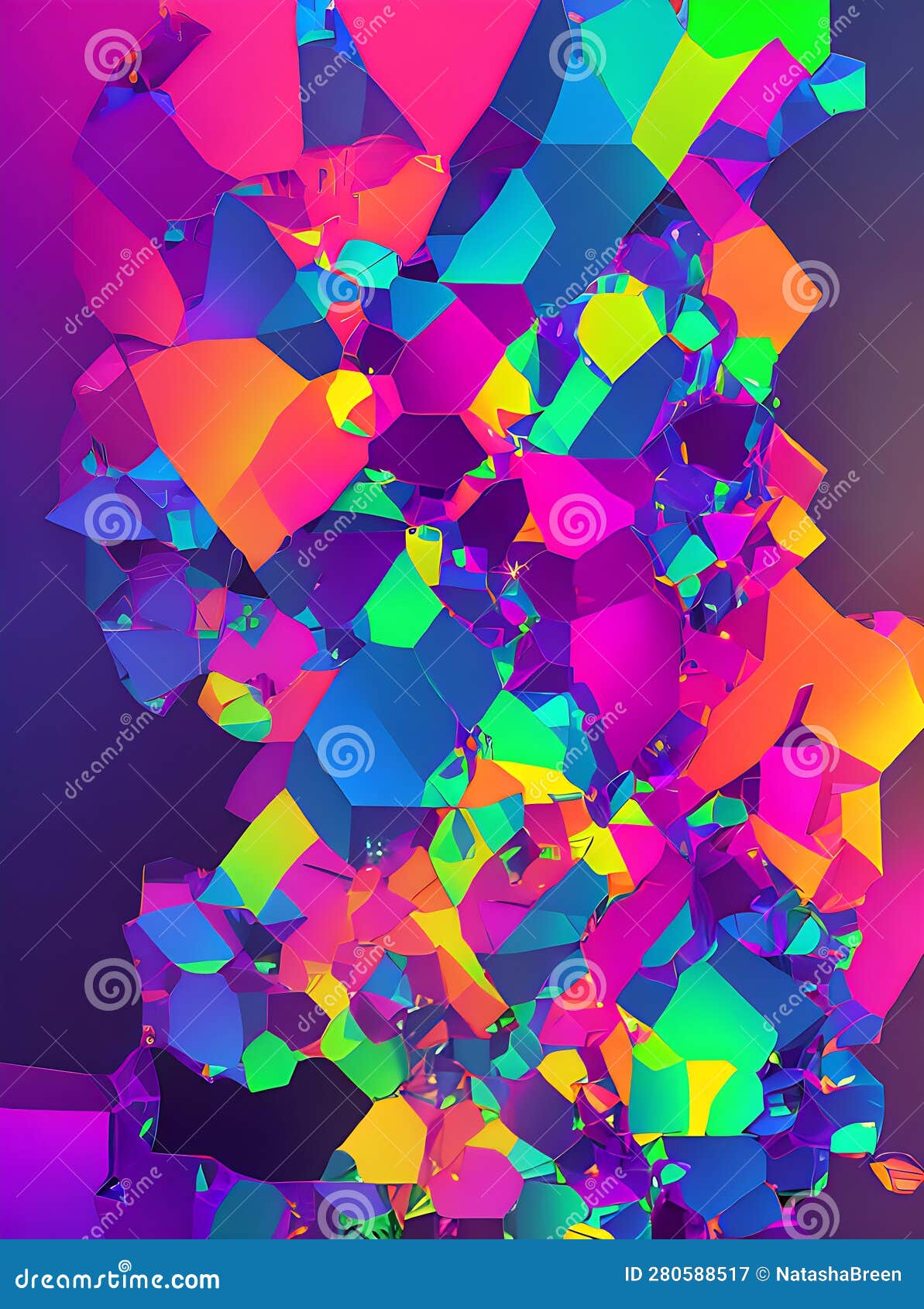 Geometric Panels with Magic Neon and Shadows. Stock Illustration ...