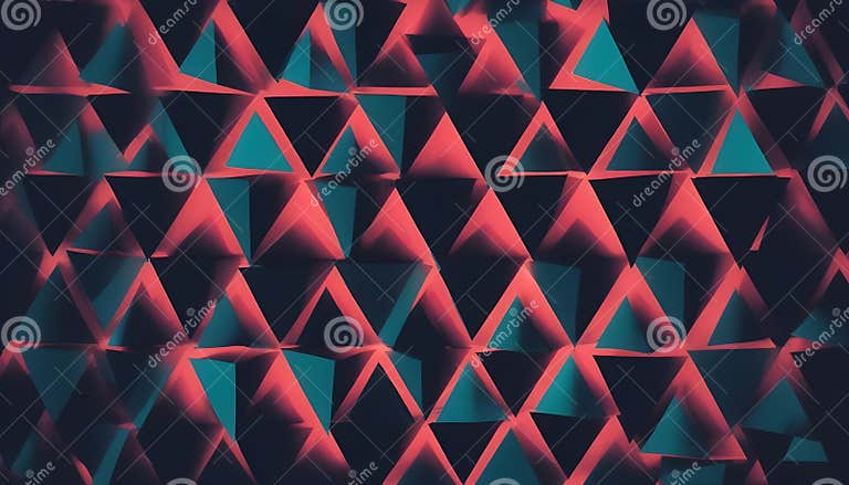 Geometric Background with a Repeating Pattern of 3D Triangles in Teal ...