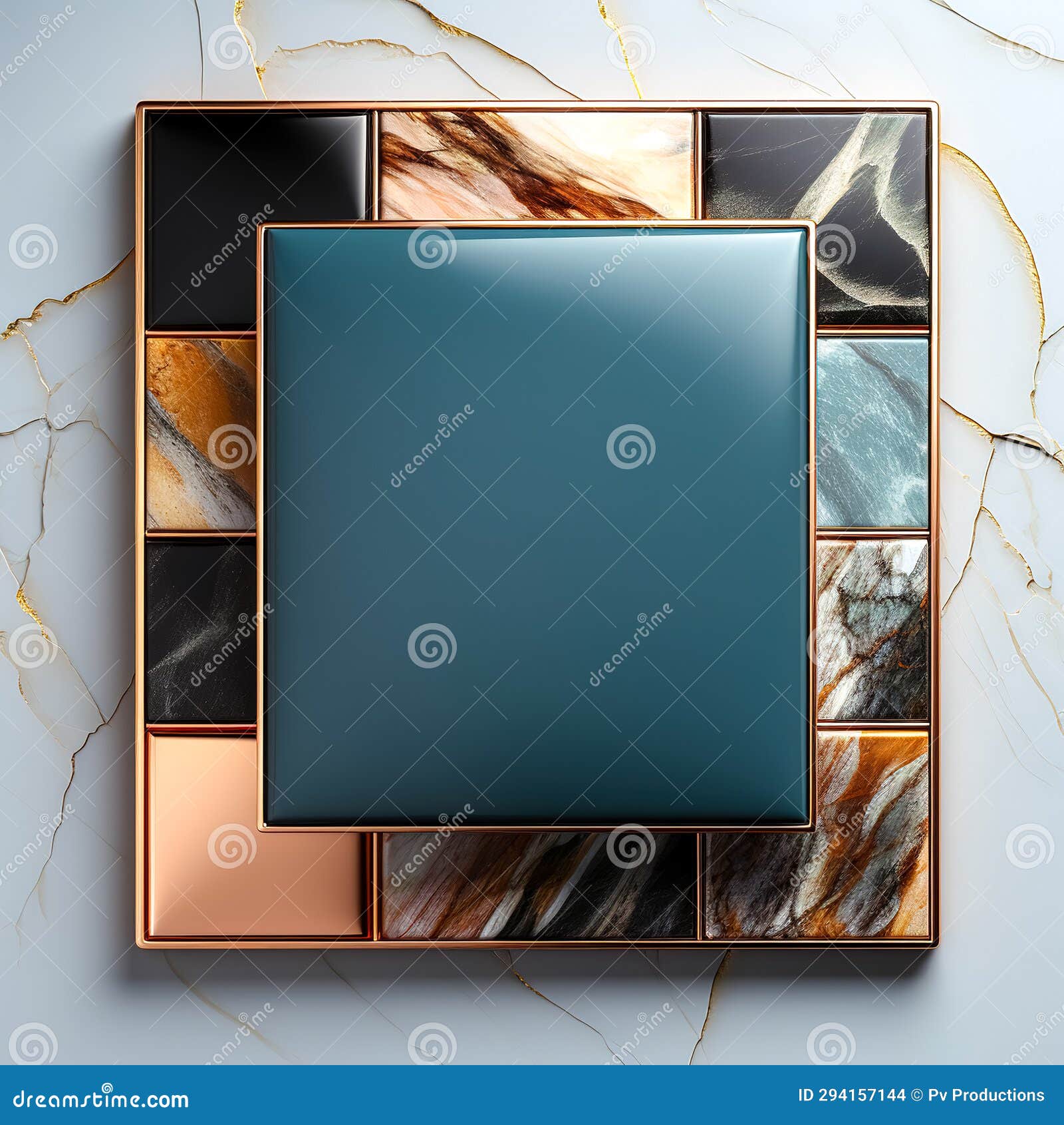 Geometric Background with Square in Frame, Glossy Texture. Stock Photo ...