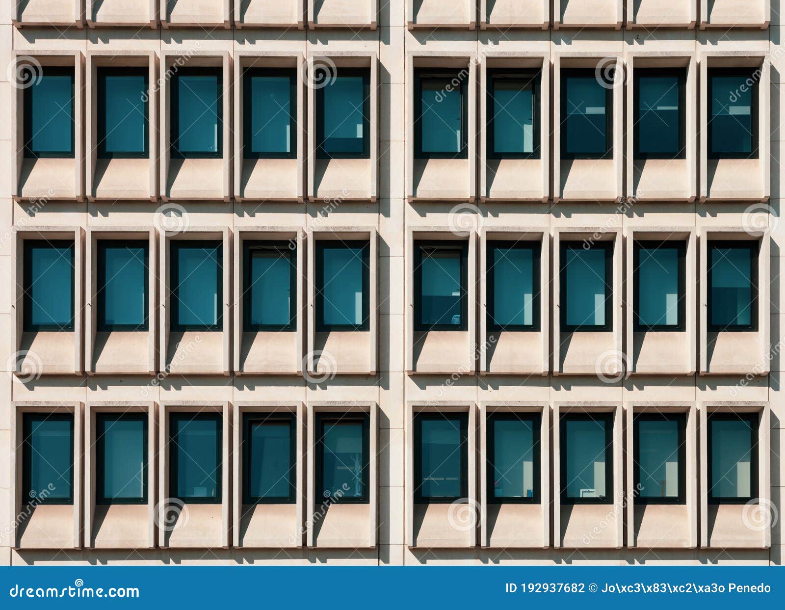 Geometric Background with Three Rows of Windows Stock Photo - Image of ...