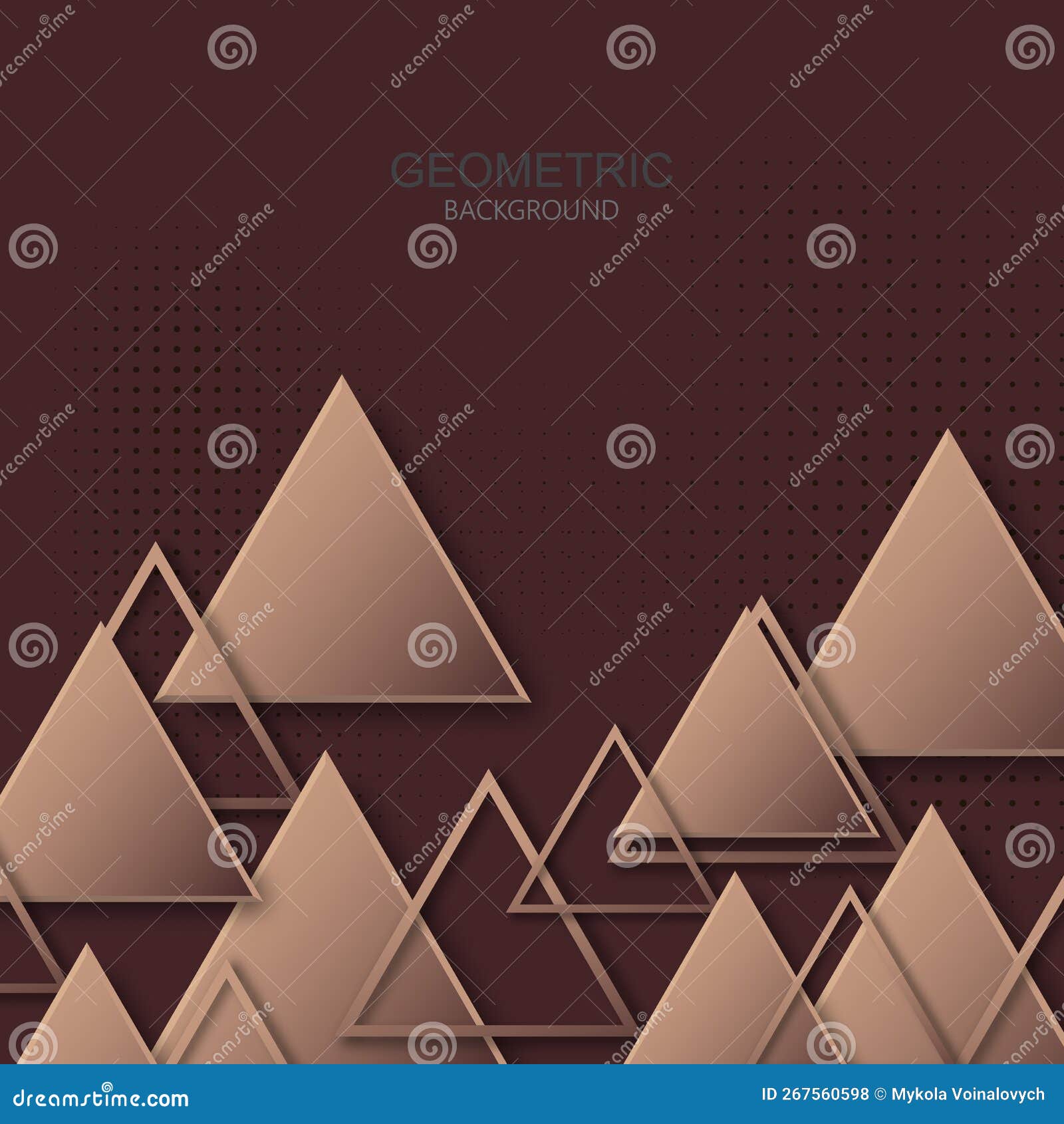 Geometric Background with Vector Triangles and Their Shadow, Design ...