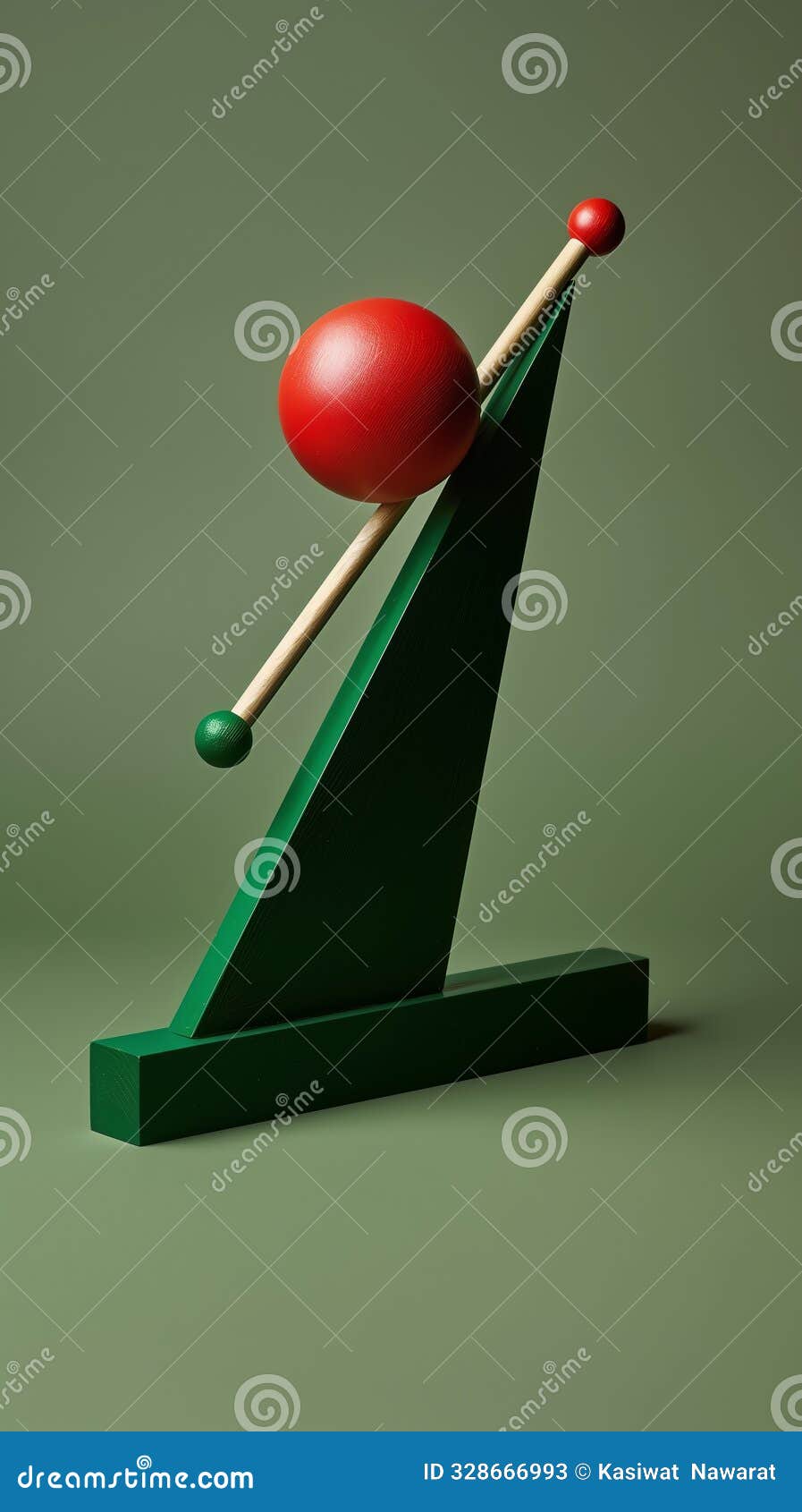 Geometric Balancing Act: Red Sphere Poised Stock Illustration ...