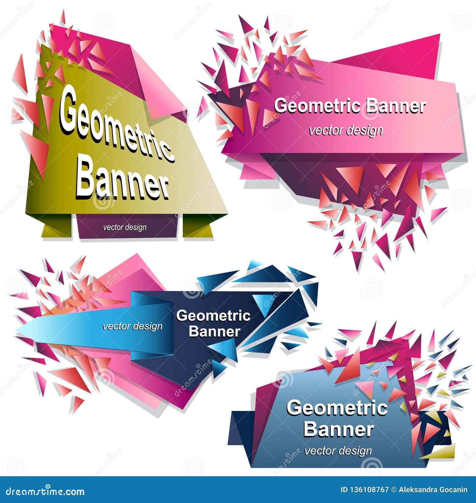 Geometric Banners Collection Stock Vector - Illustration of colorful ...