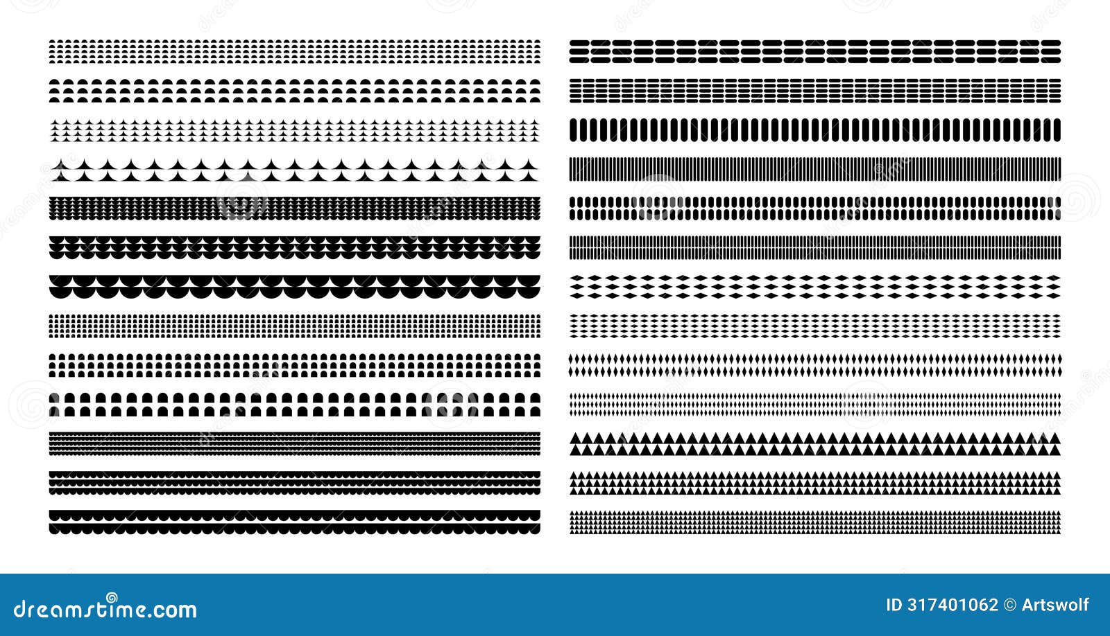 Geometric Basic Shape Divider Border Design Set Stock Illustration ...