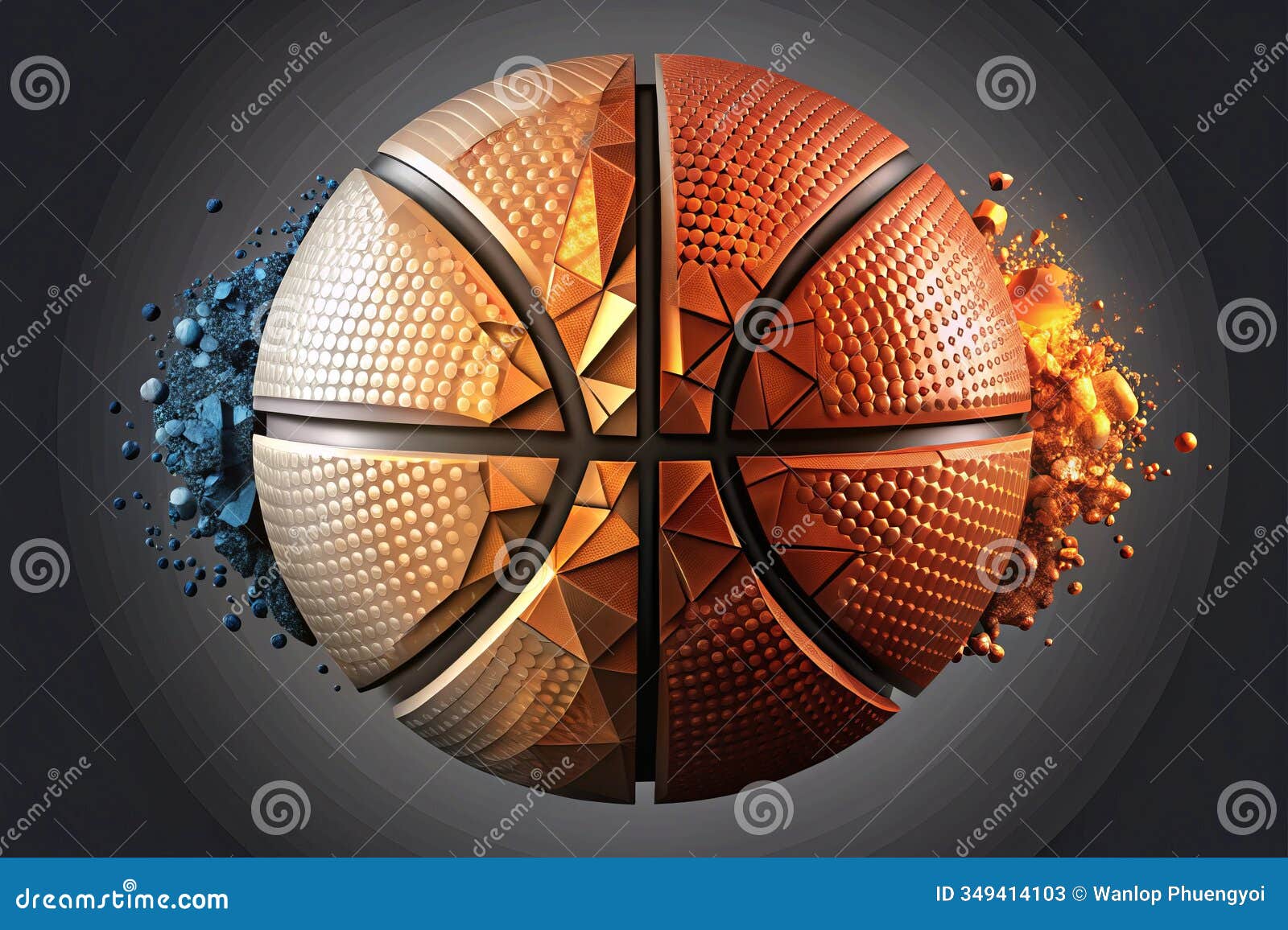 Basketball Split Frame For Vertical Text With Alphabet Half Ball Team ...