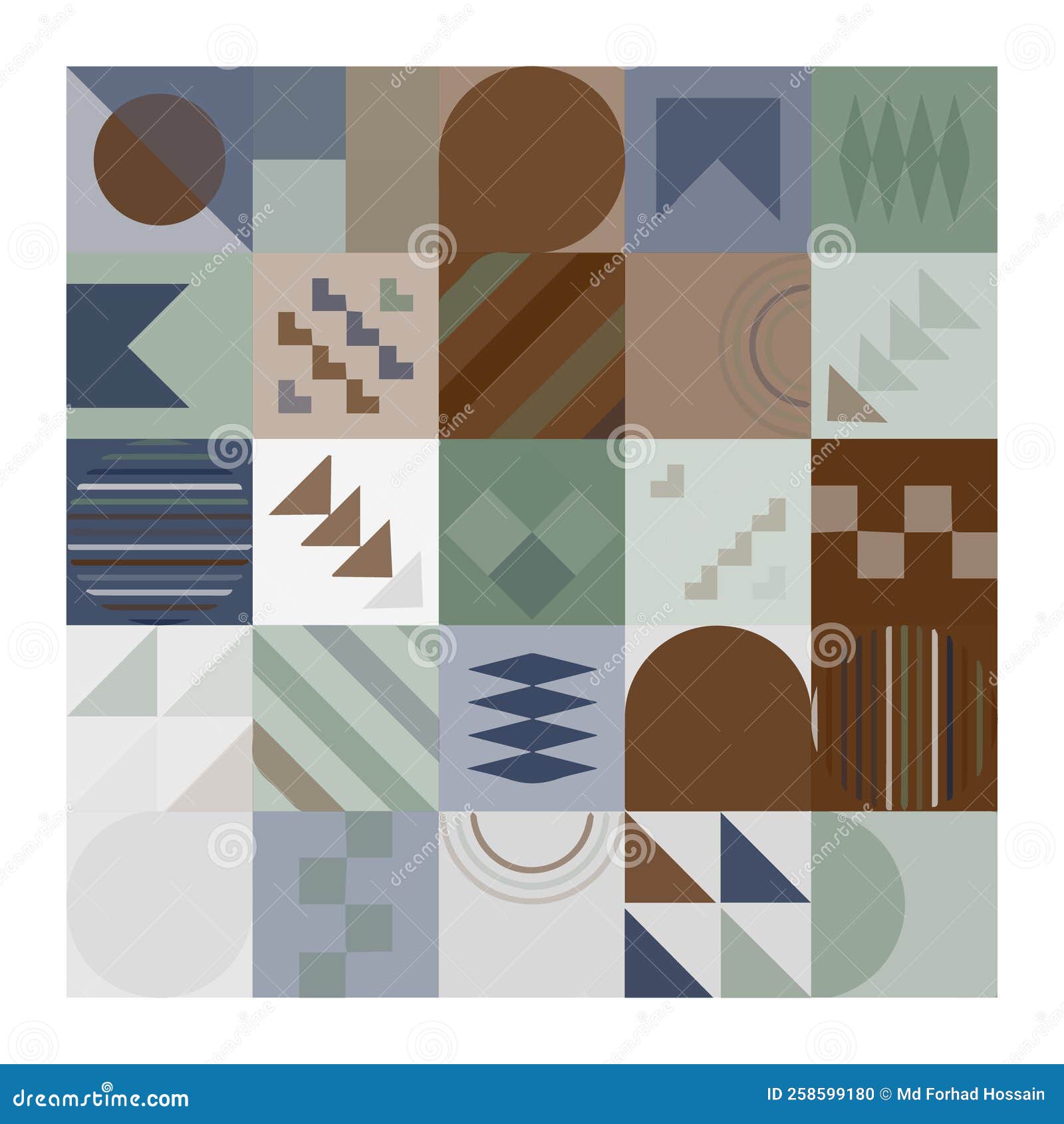 Geometric Bauhaus Pattern Design. Stock Vector - Illustration of font ...
