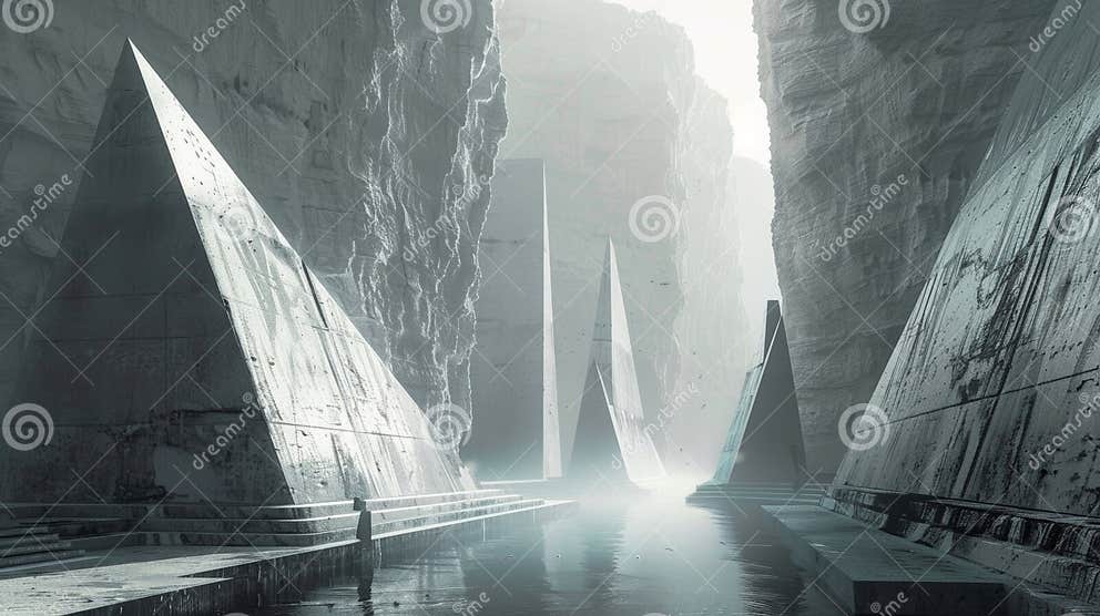 A Geometric Bay with Towering Cliffs on Either Side Creating a Striking ...