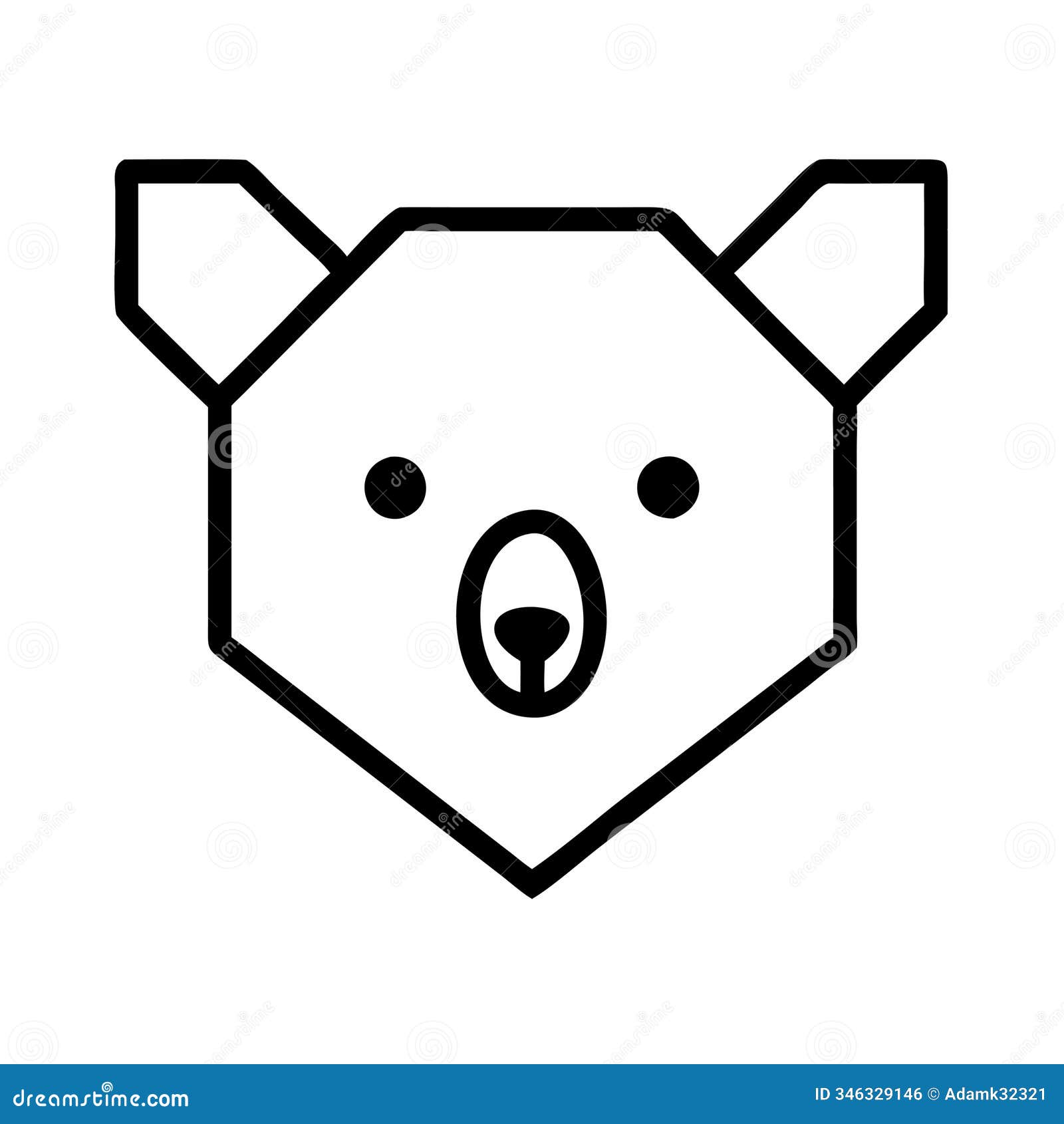 Geometric Bear Face Vector Art Minimalist Animal Design Stock ...