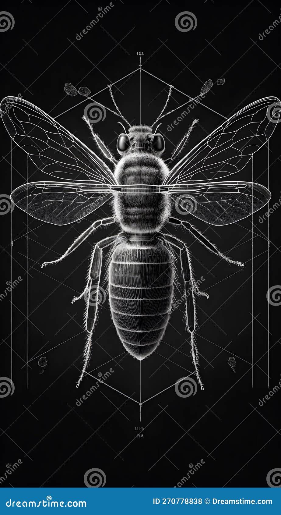 Geometric Bee Artwork stock illustration. Illustration of abstract ...