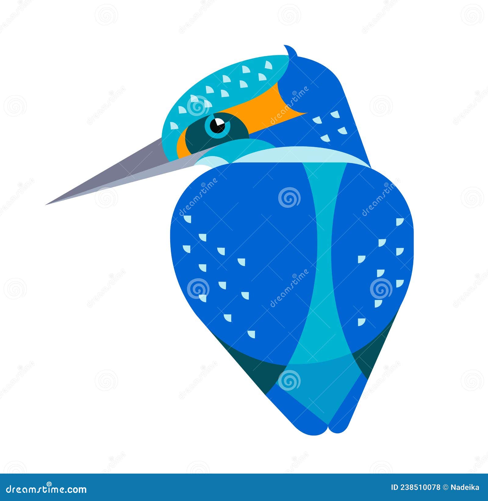 Geometric Bird Common Kingfisher Stock Vector - Illustration of beak ...