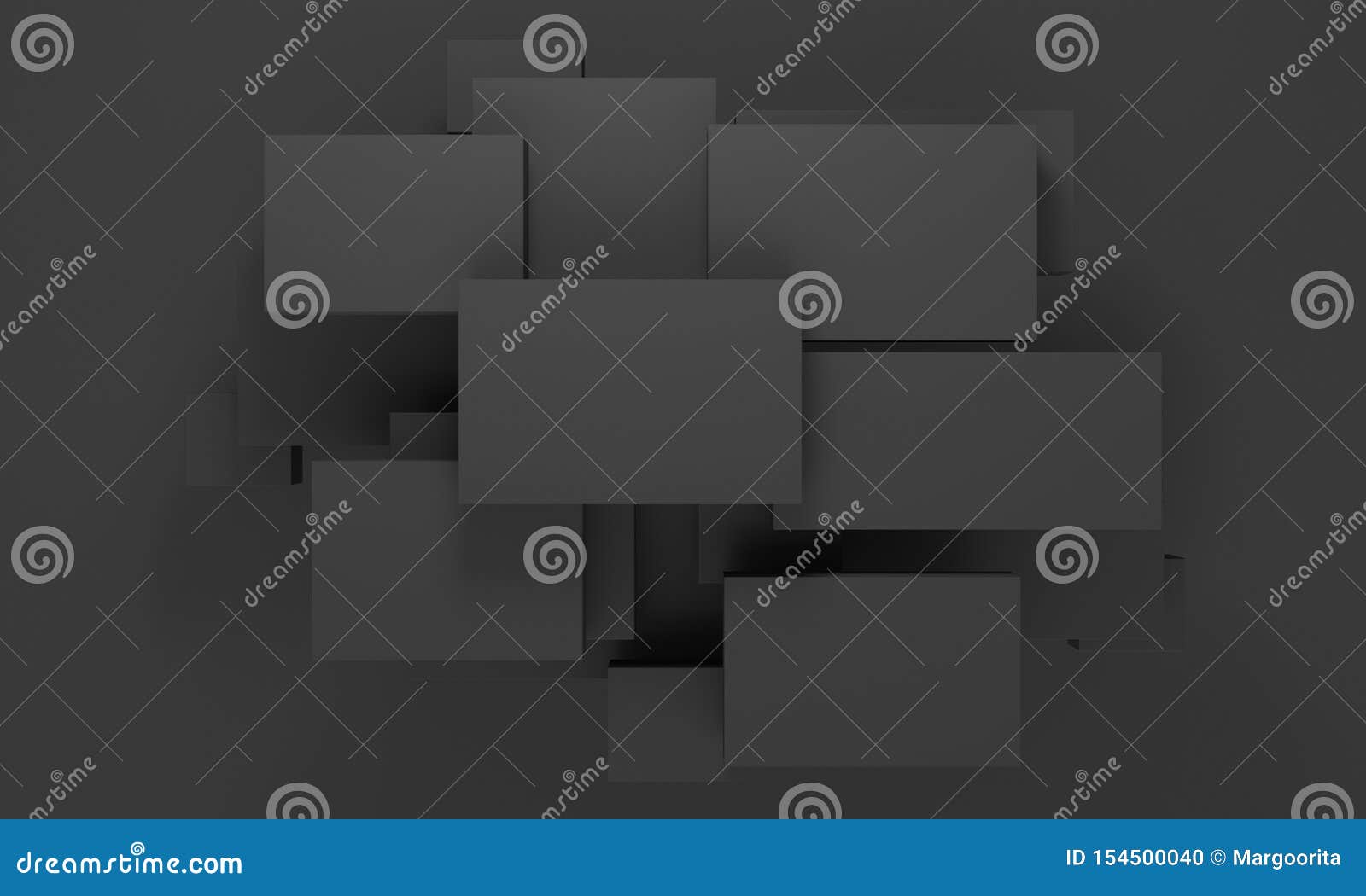 Geometric Black Abstract Background with Rectangular Platform. 3d ...