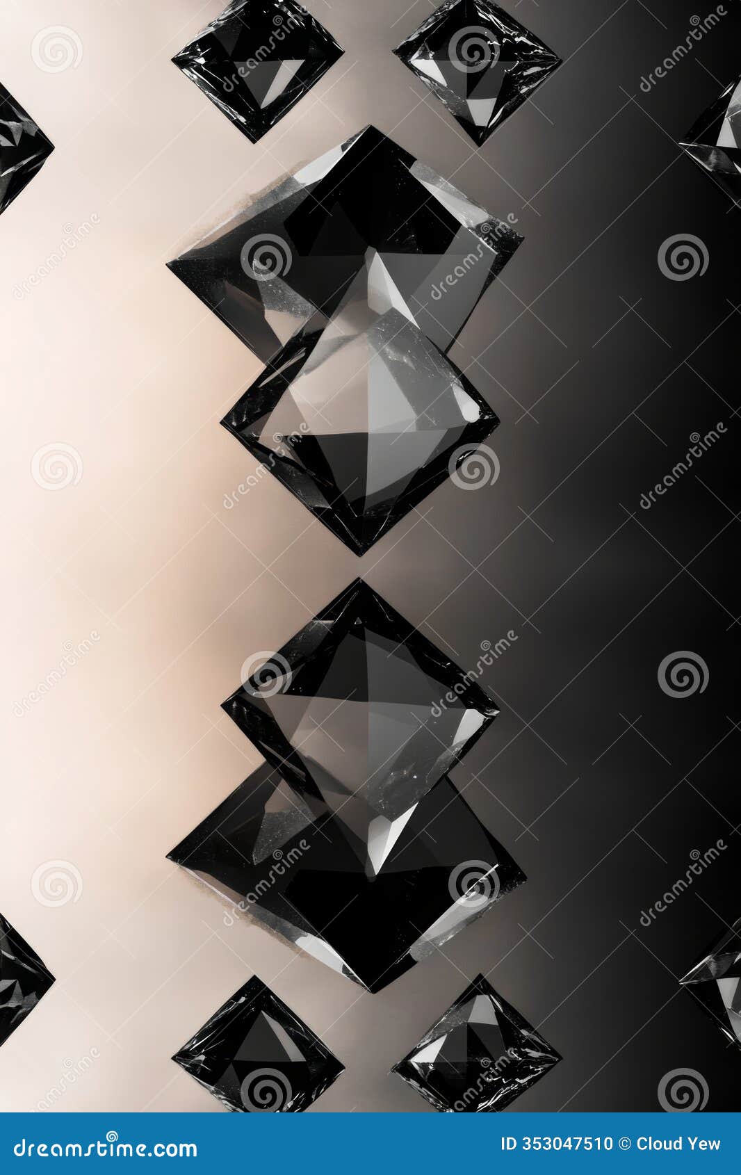 Geometric Black Diamonds Pattern with Reflective Surfaces and Gradient ...