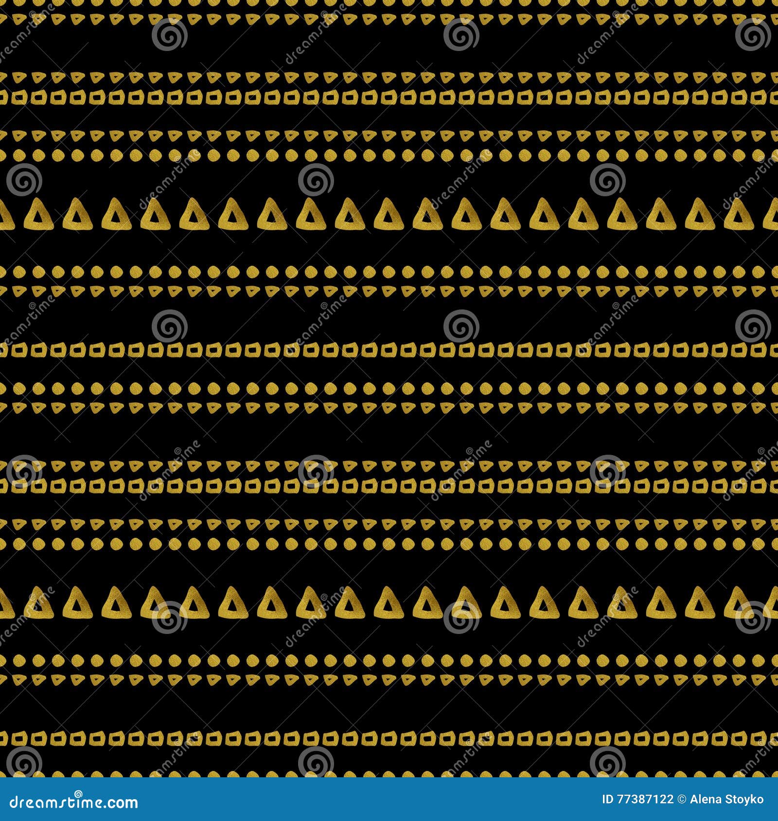 Geometric Black and Gold Seamless Pattern Stock Vector - Illustration ...