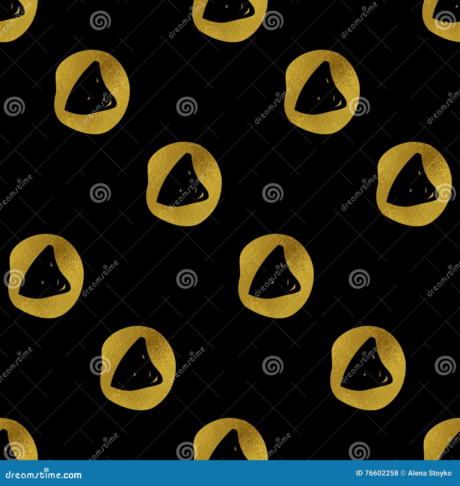 Geometric Black and Gold Seamless Pattern Stock Vector - Illustration ...
