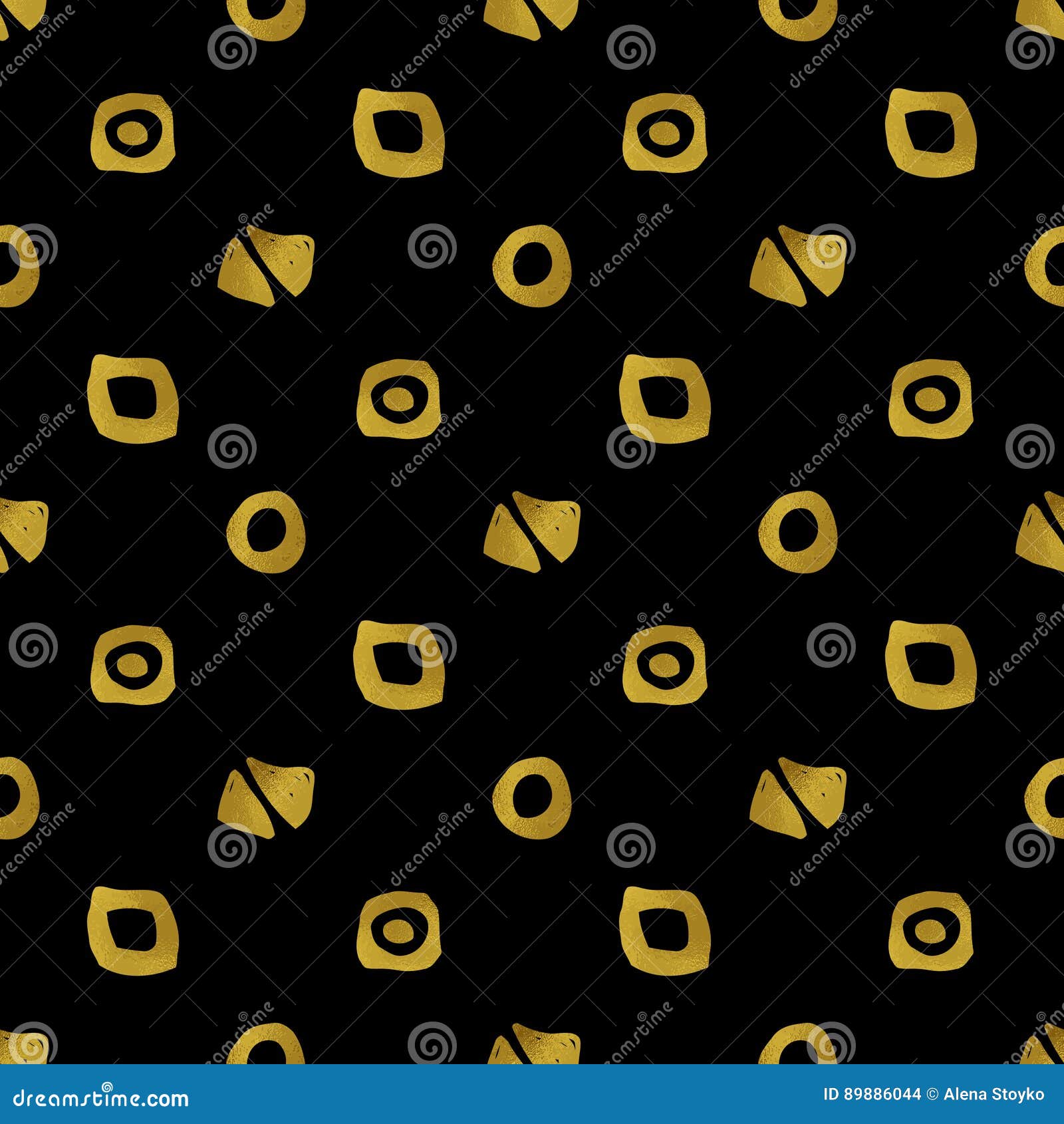 Geometric Black and Gold Seamless Pattern Stock Vector - Illustration ...