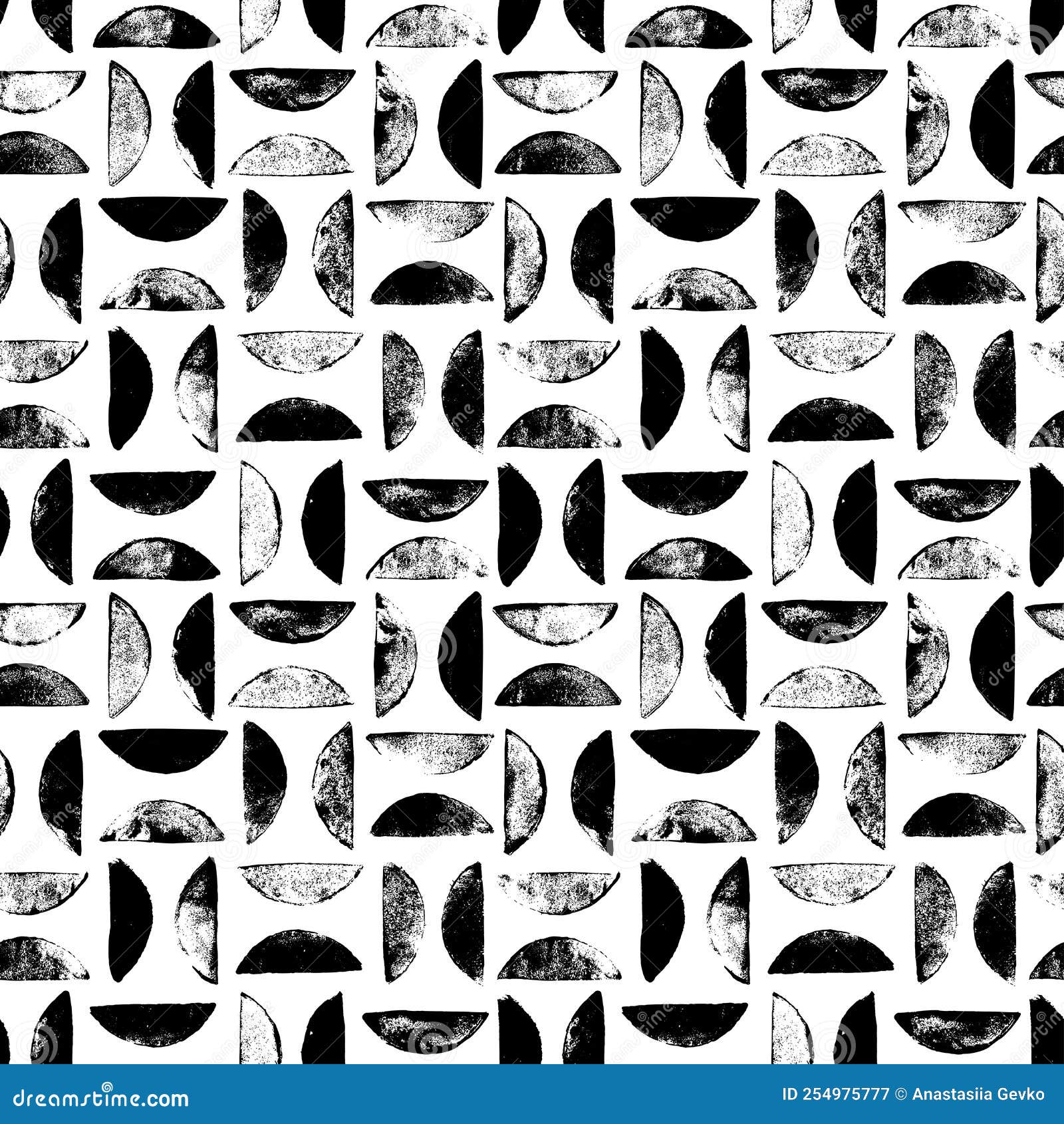 Geometric Black Seamless Pattern with Semi Circles Stock Vector ...