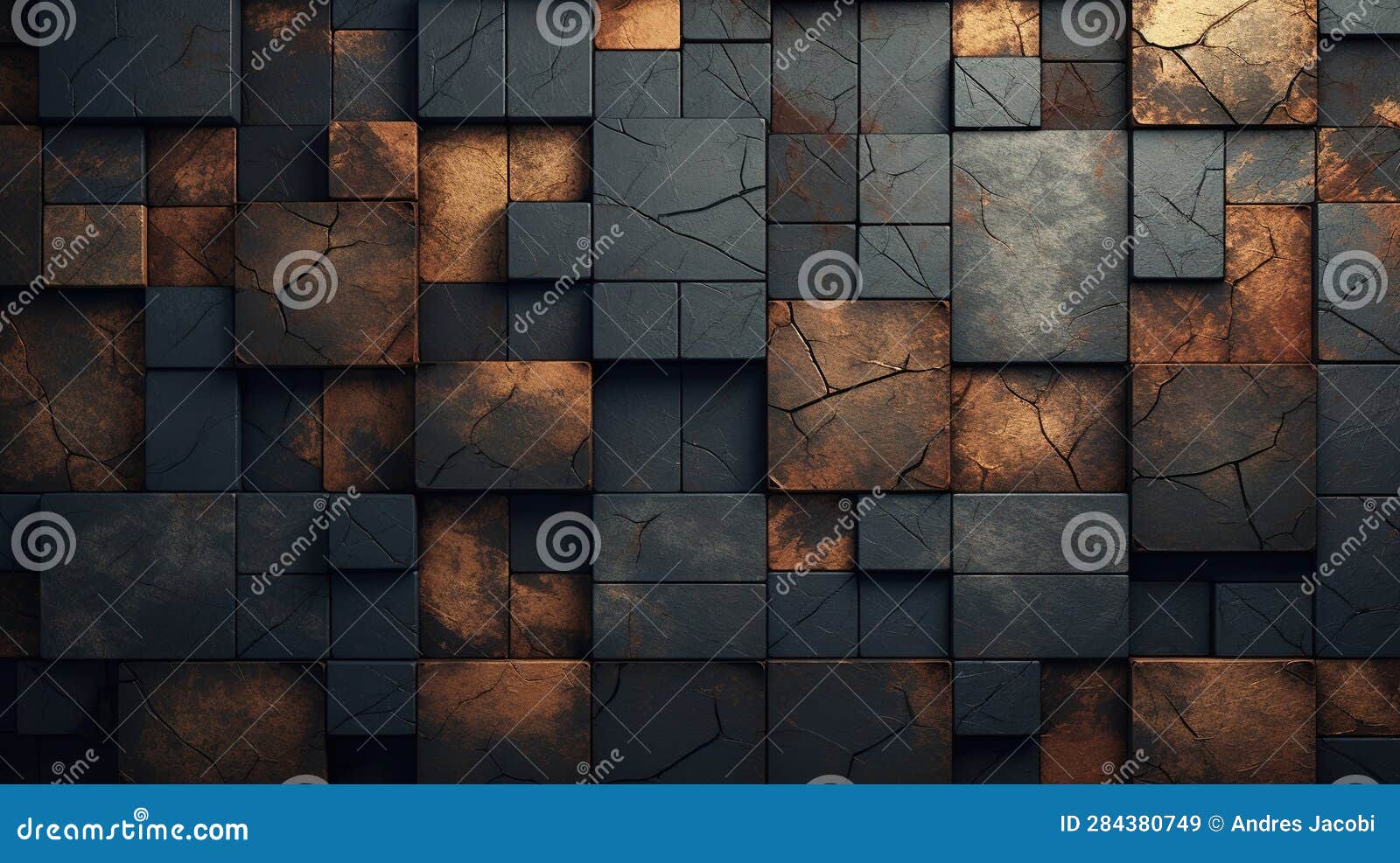 Geometric Black Shapes and Copper Color, Abstract Background Stock ...