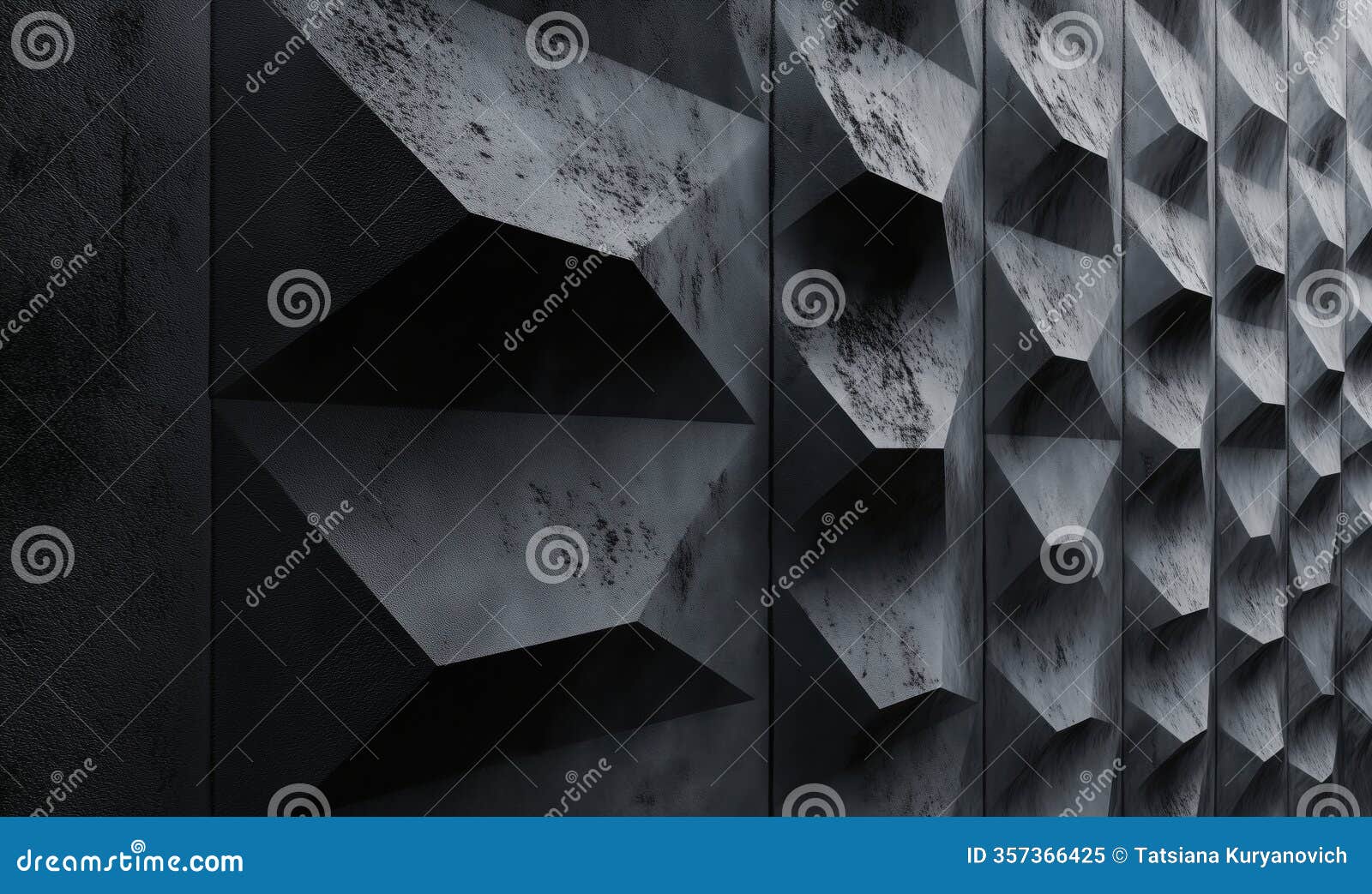 Geometric Black Wall Design Featuring Three-dimensional Hexagonal ...